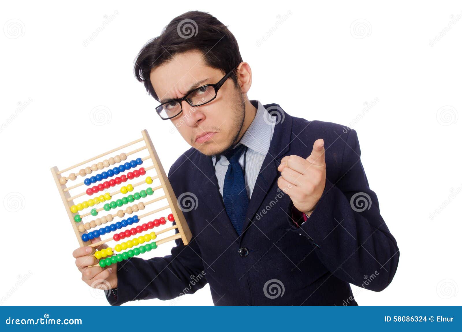 Funny Businessman with Abacus Isolated on the Stock Photo - Image of ...