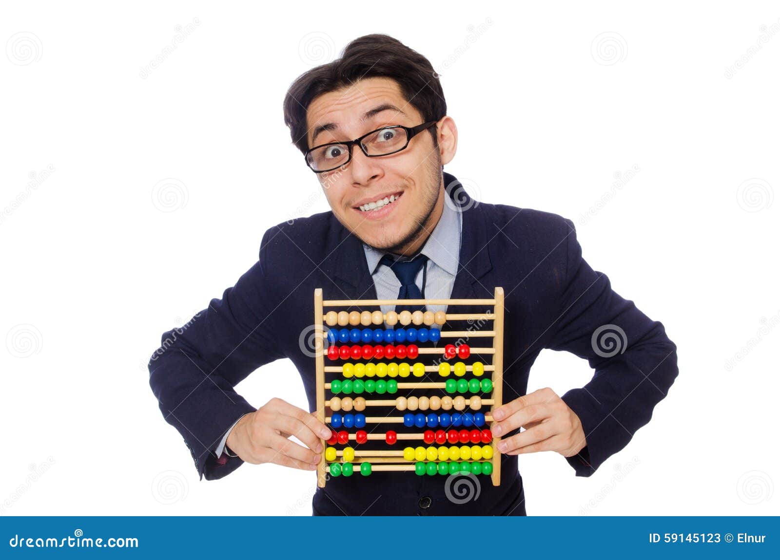 Funny Businessman with Abacus Isolated on the Stock Image - Image of ...