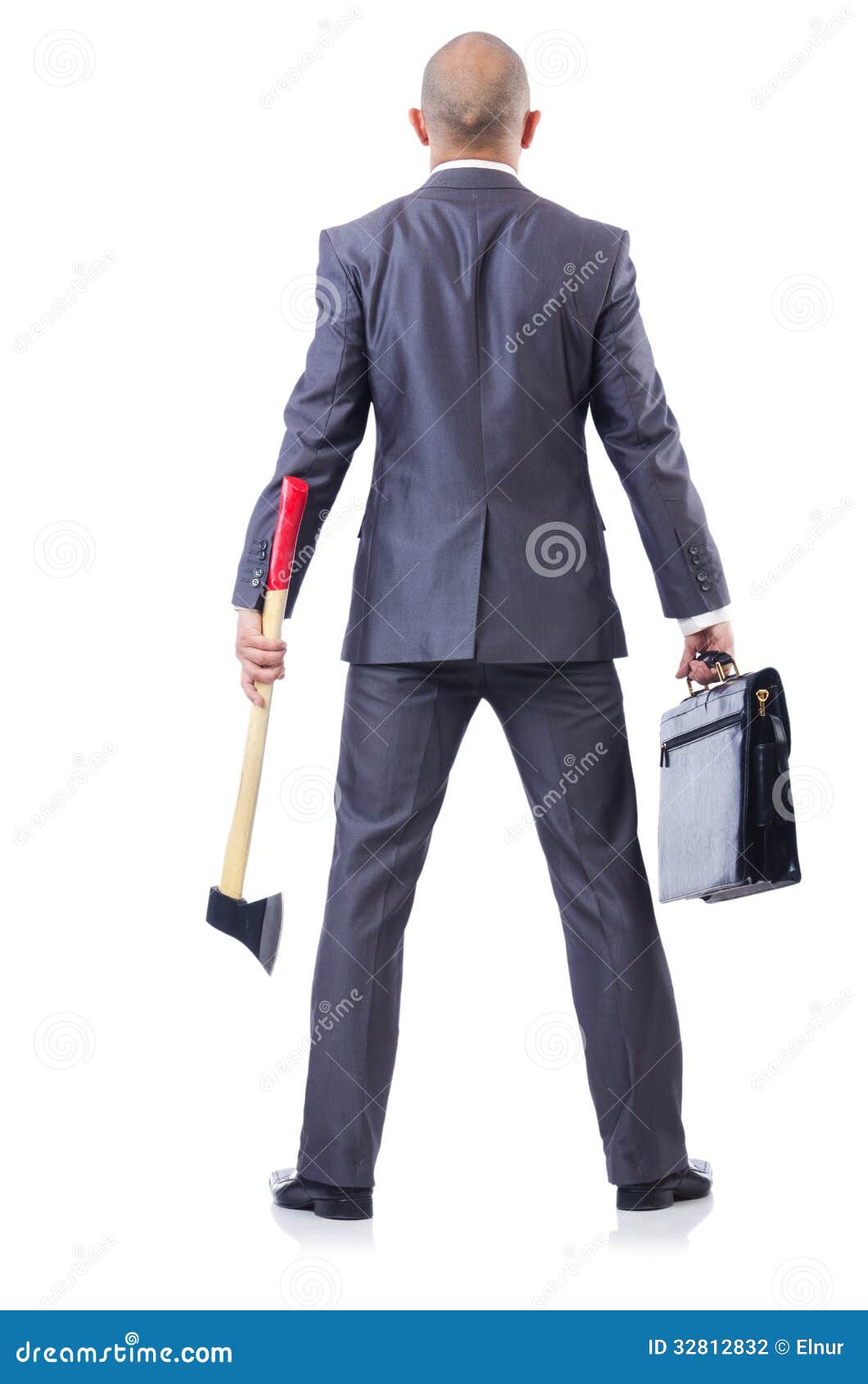 Funny businessman with axe stock photo. Image of goofy - 32812832