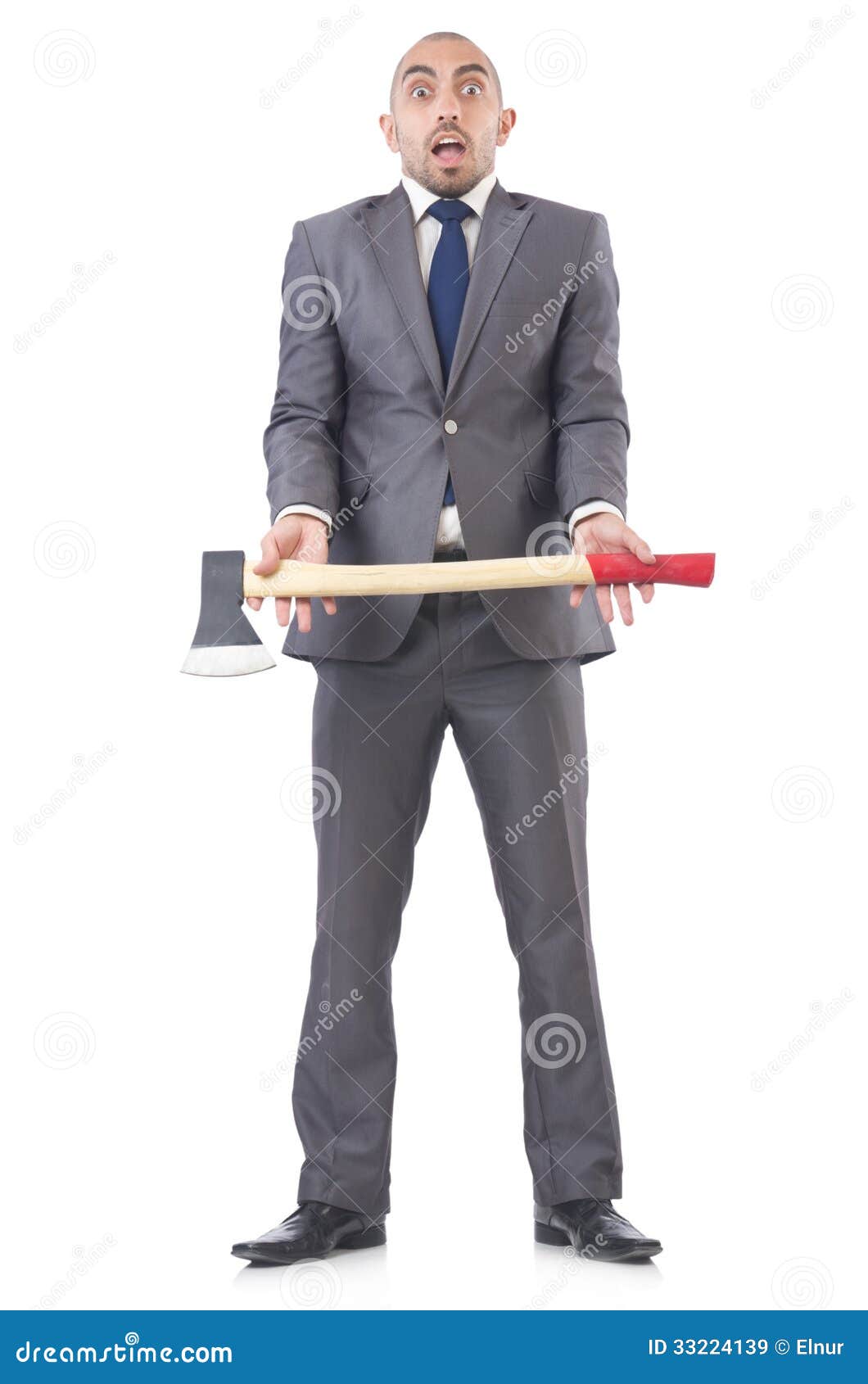 Funny businessman with axe stock image. Image of humour - 33224139
