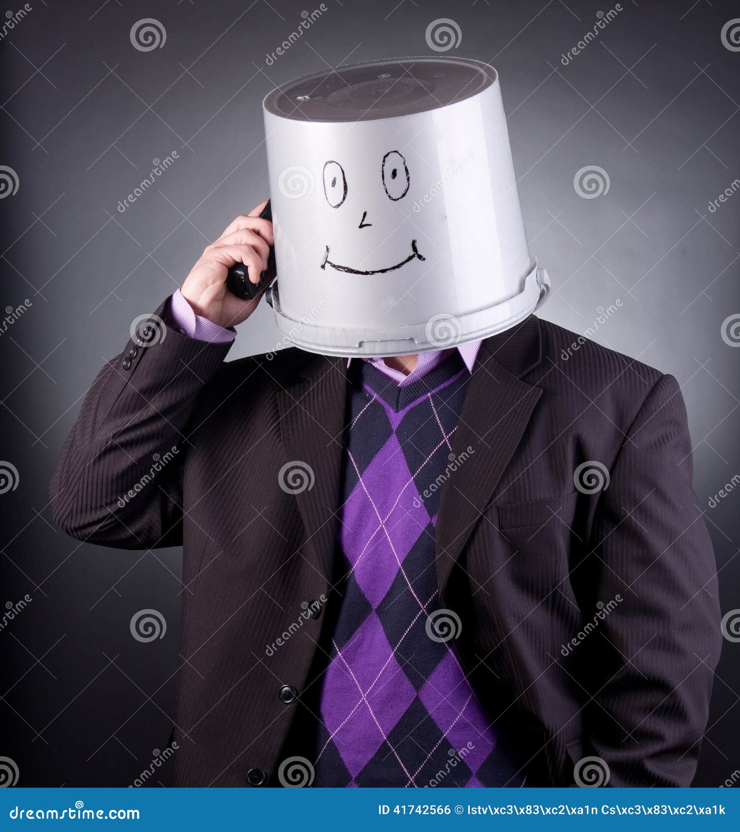 Funny businessman stock photo. Image of boss, funny, bucket - 41742566