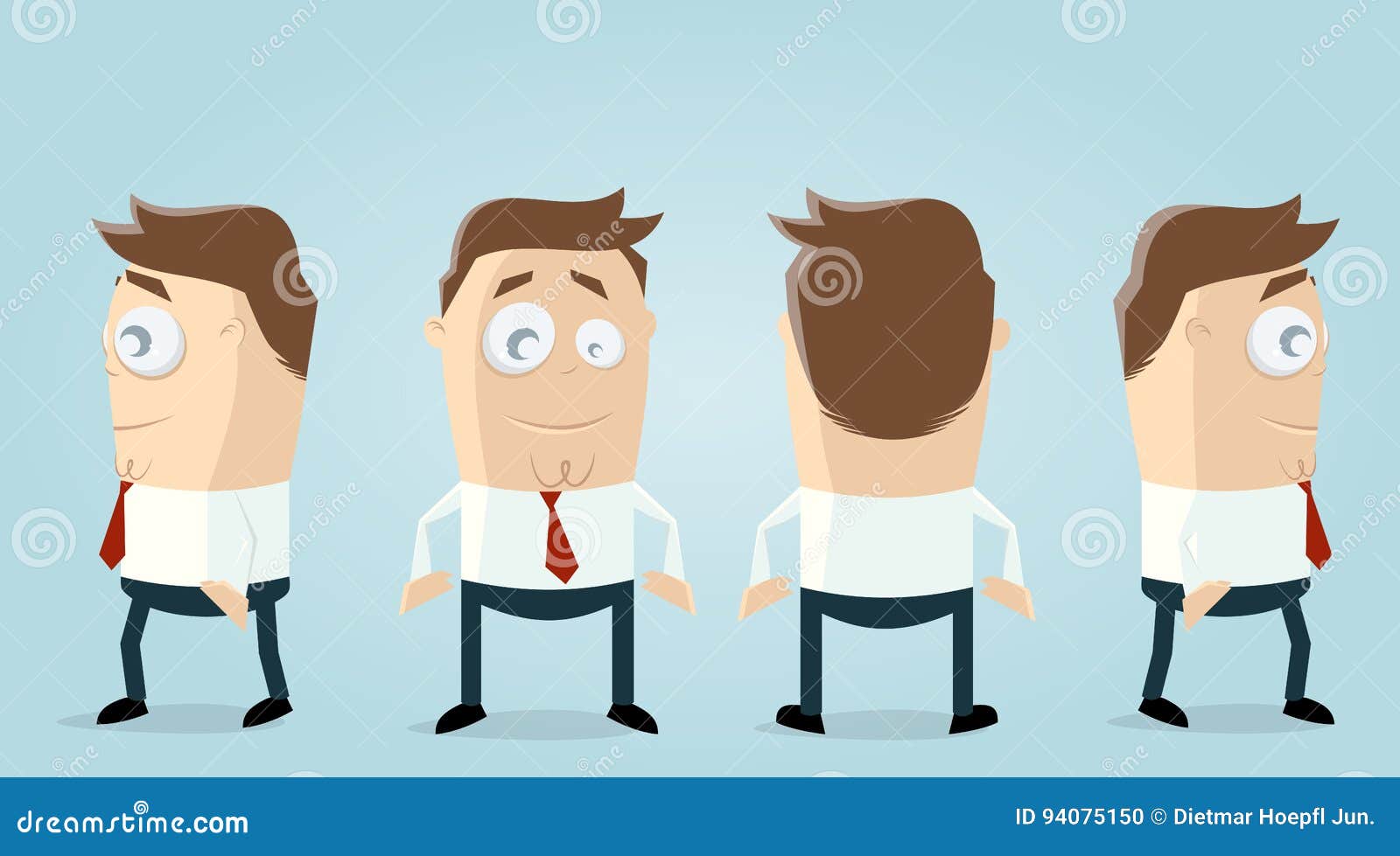 Funny Businessman in Different Views Stock Vector - Illustration of ...