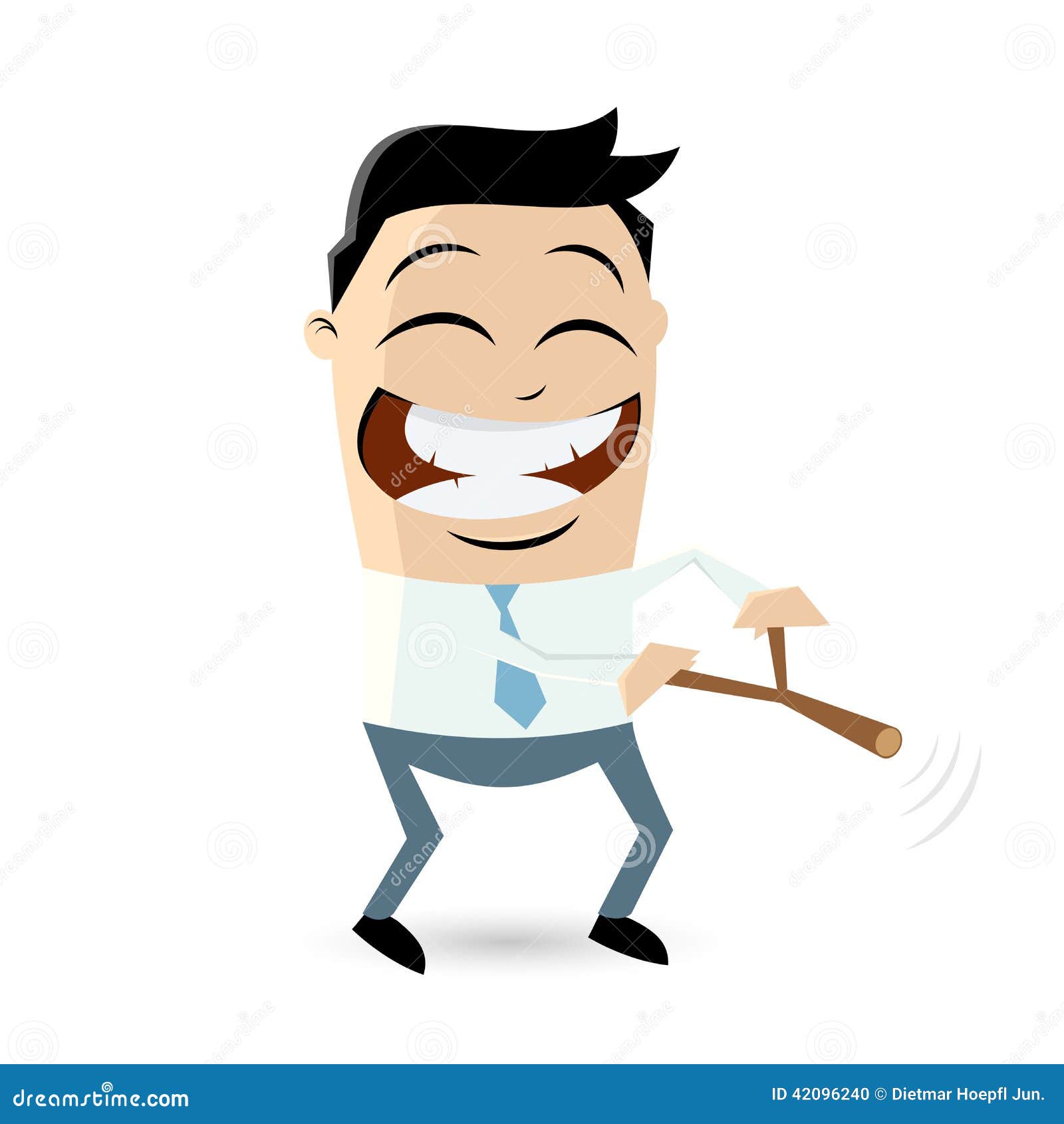 Funny Businessman with Dowsing Stock Vector - Illustration of humorous ...