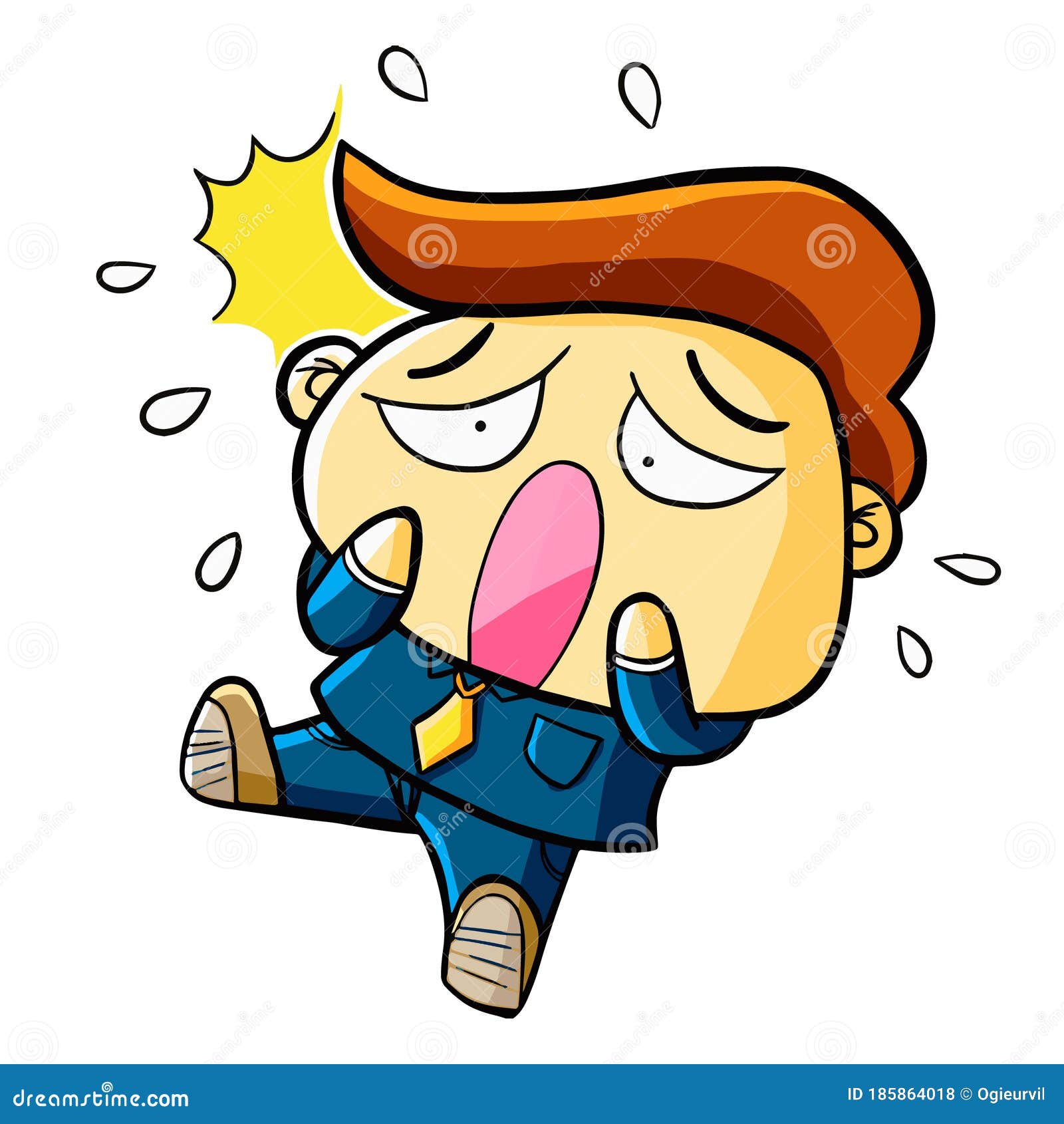 Funny Businessman Get Afraid Expression - Vector. Stock Vector ...