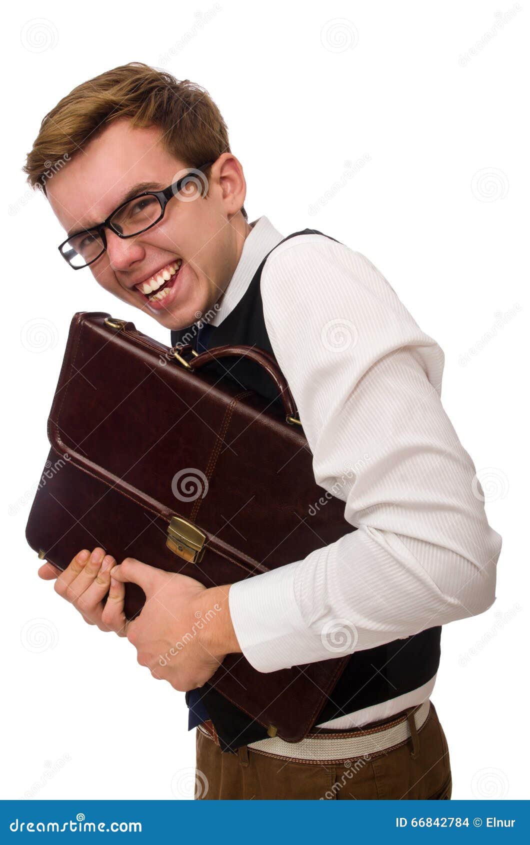 The Funny Businessman Isolated on White Stock Photo - Image of overdue ...