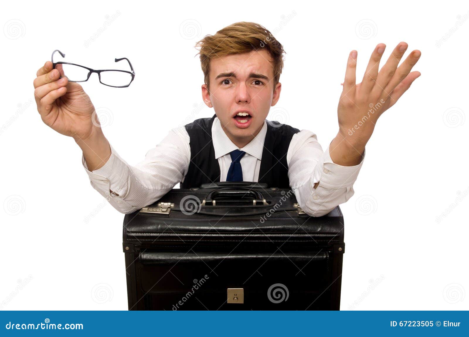 The Funny Businessman Isolated on White Stock Image - Image of ...