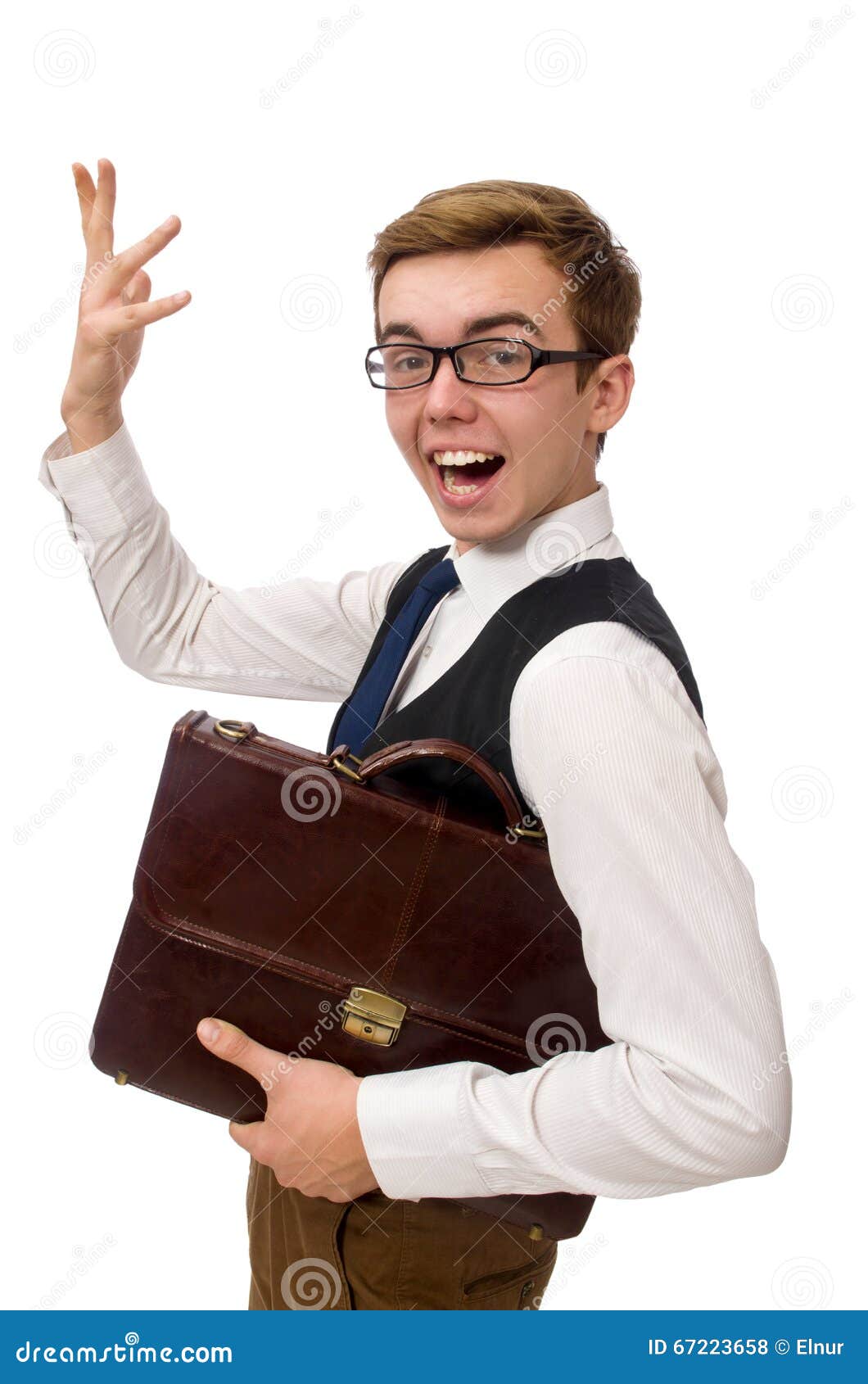 The Funny Businessman Isolated on White Stock Photo - Image of male ...