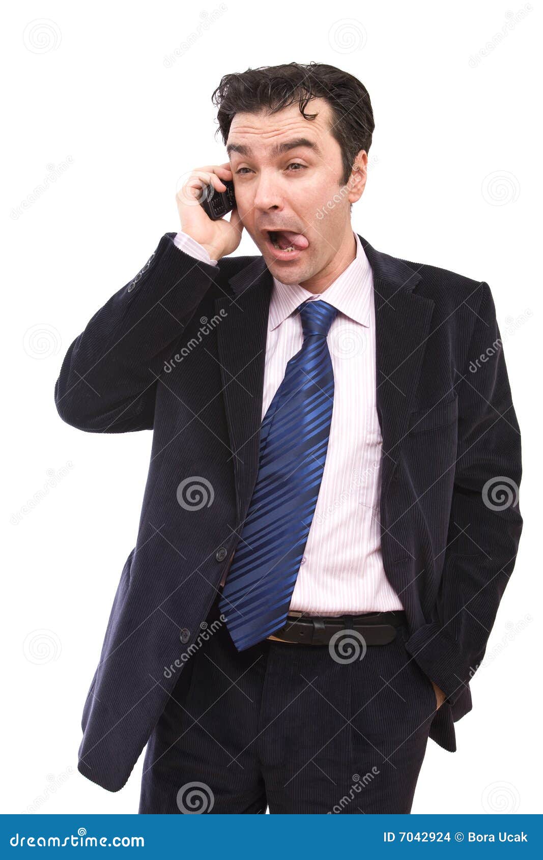 Funny Businessman on the Phone Stock Photo - Image of news, talking ...