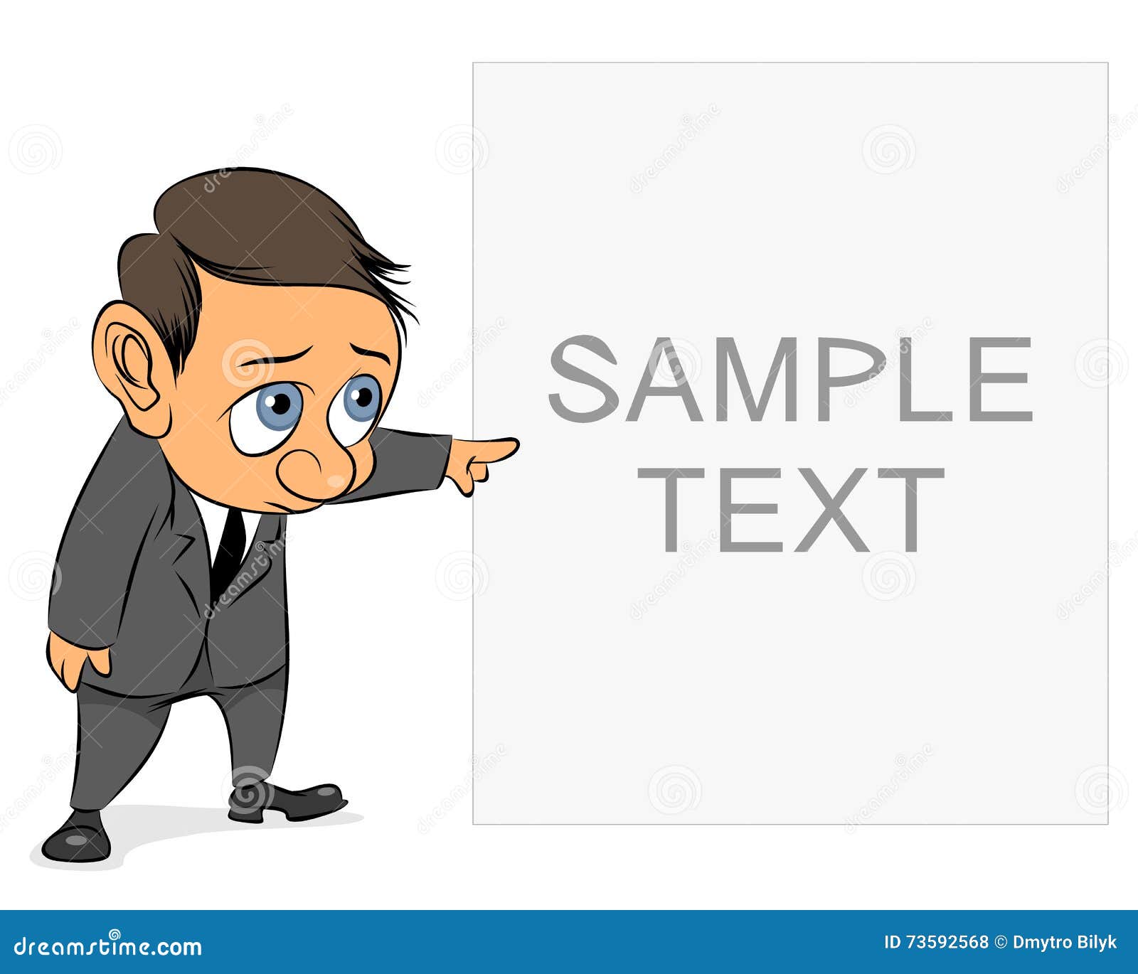 Funny businessman pointing stock vector. Illustration of show - 73592568