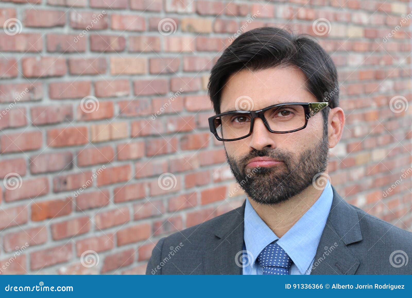 Funny Businessman Putting Pouts with Copy Space Stock Photo - Image of ...
