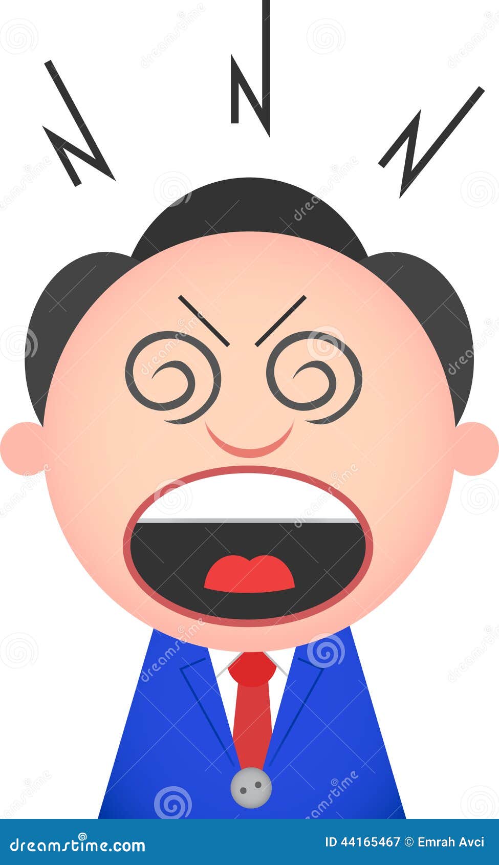 Funny Businessman Shouting stock illustration. Illustration of ...