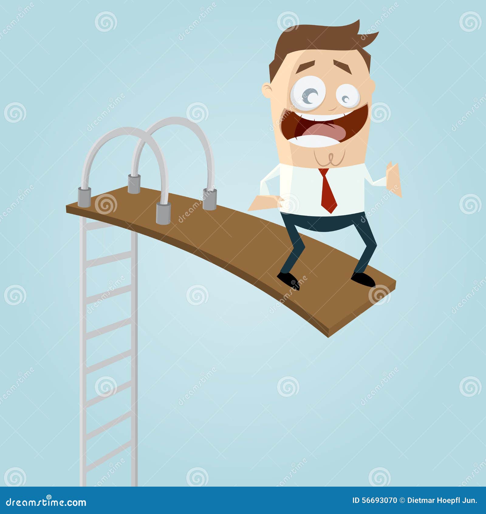 Funny Businessman on Springboard Stock Vector - Illustration of ...