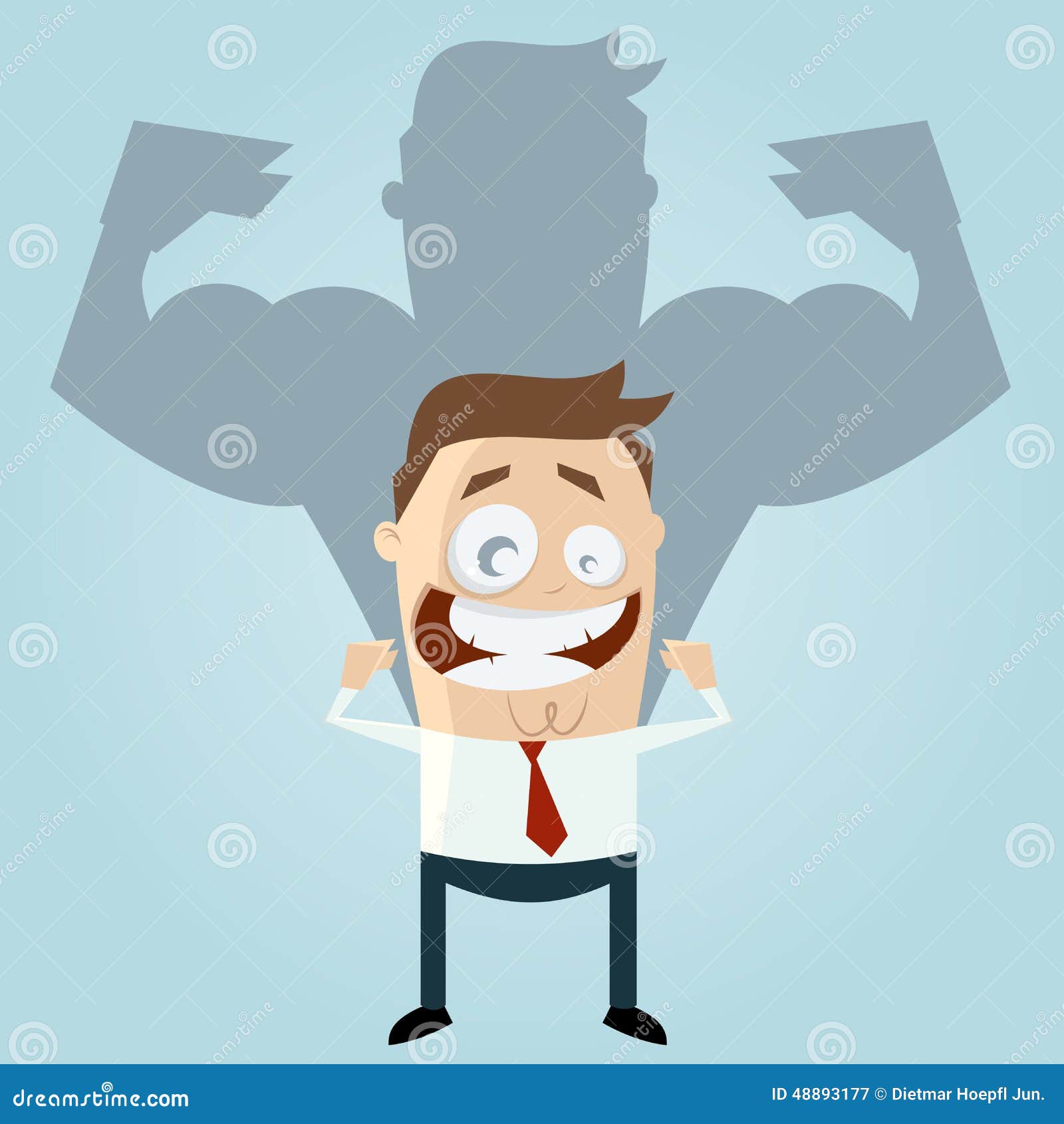 Funny Businessman is Strong Stock Vector - Illustration of drawing ...