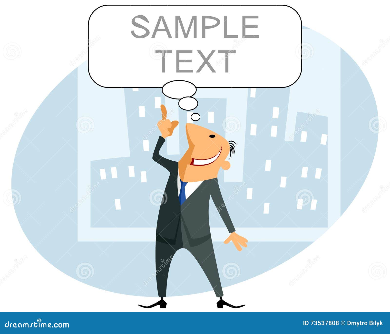 Funny businessman thinking stock vector. Illustration of idea - 73537808