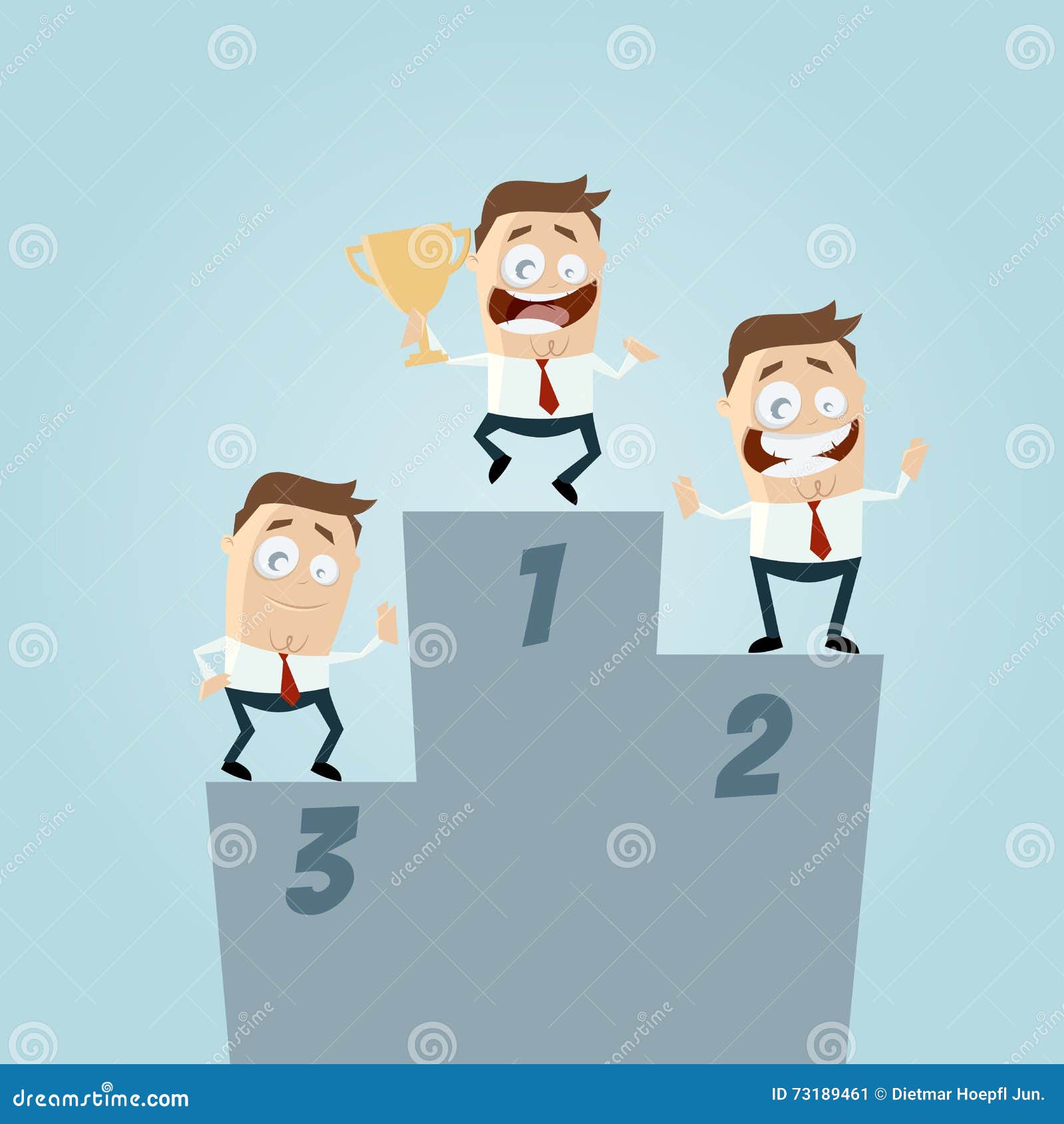 Funny Businessmen on Winners Podium Stock Vector - Illustration of ...