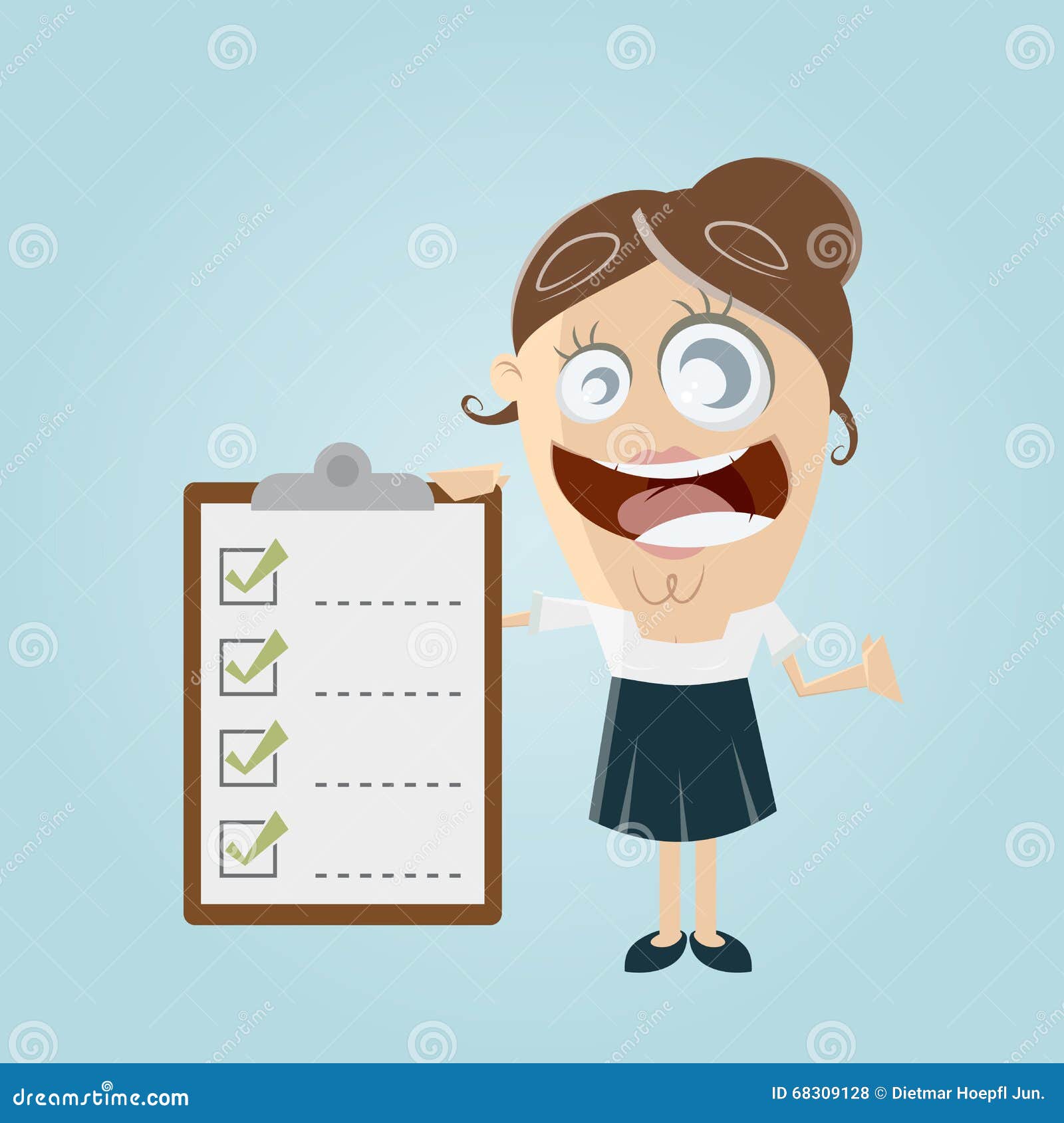 Businesswoman Checklist Concept. Checking Business Task Success ...