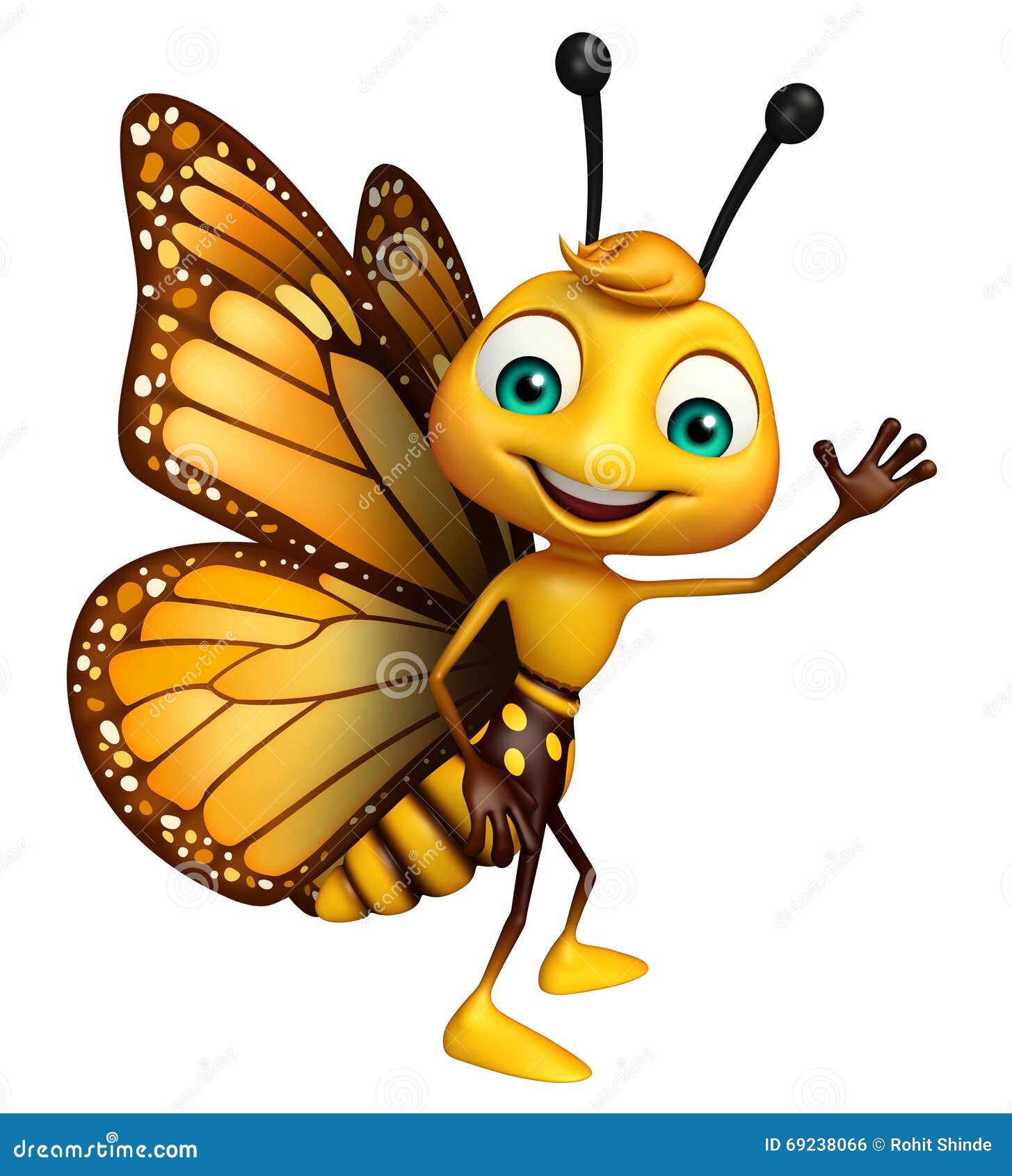 Funny Butterfly Cartoon Character Stock Illustration - Illustration of ...