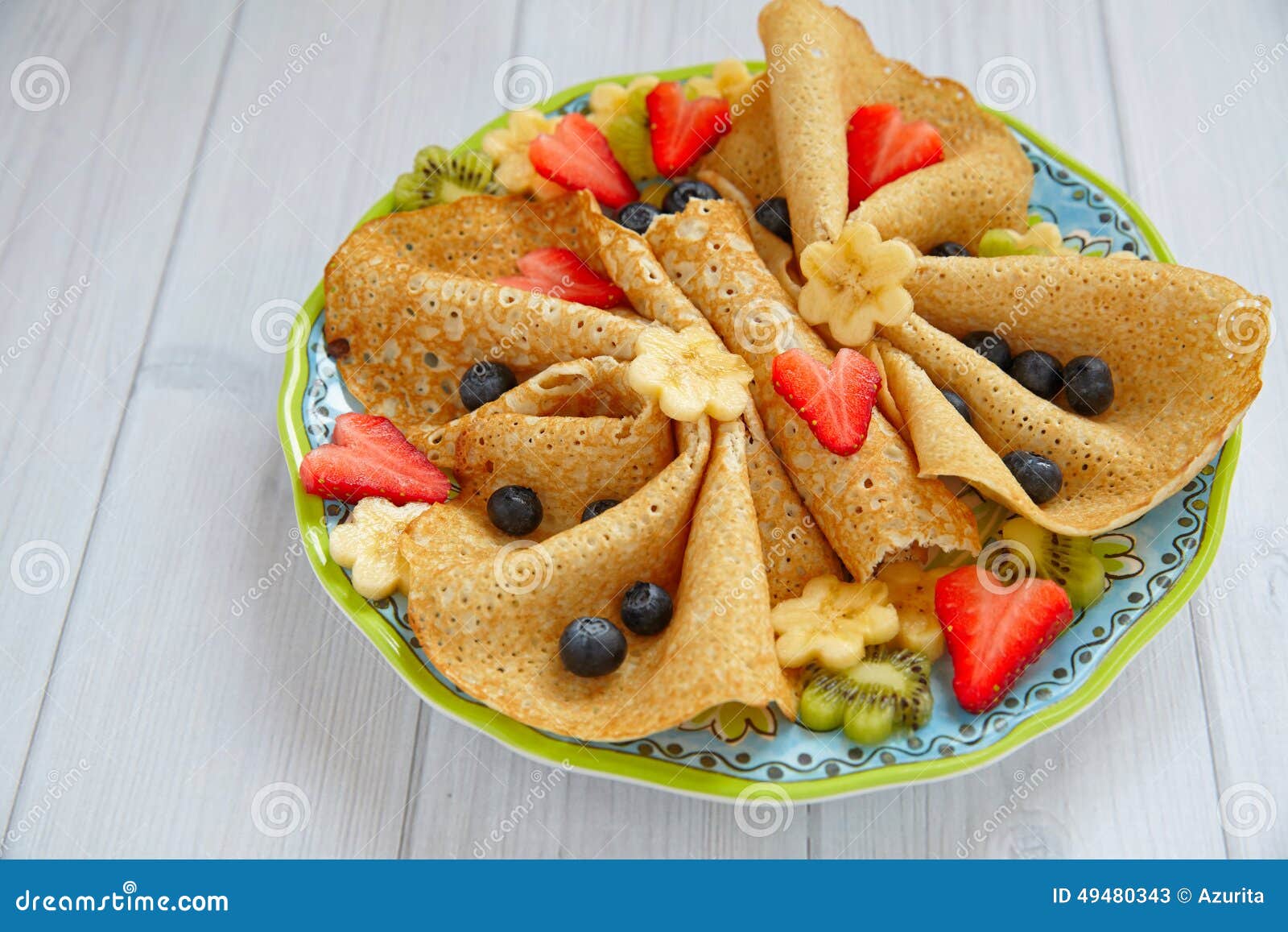 Funny Butterfly Shaped Crepes with Berries Stock Image - Image of kiwi ...