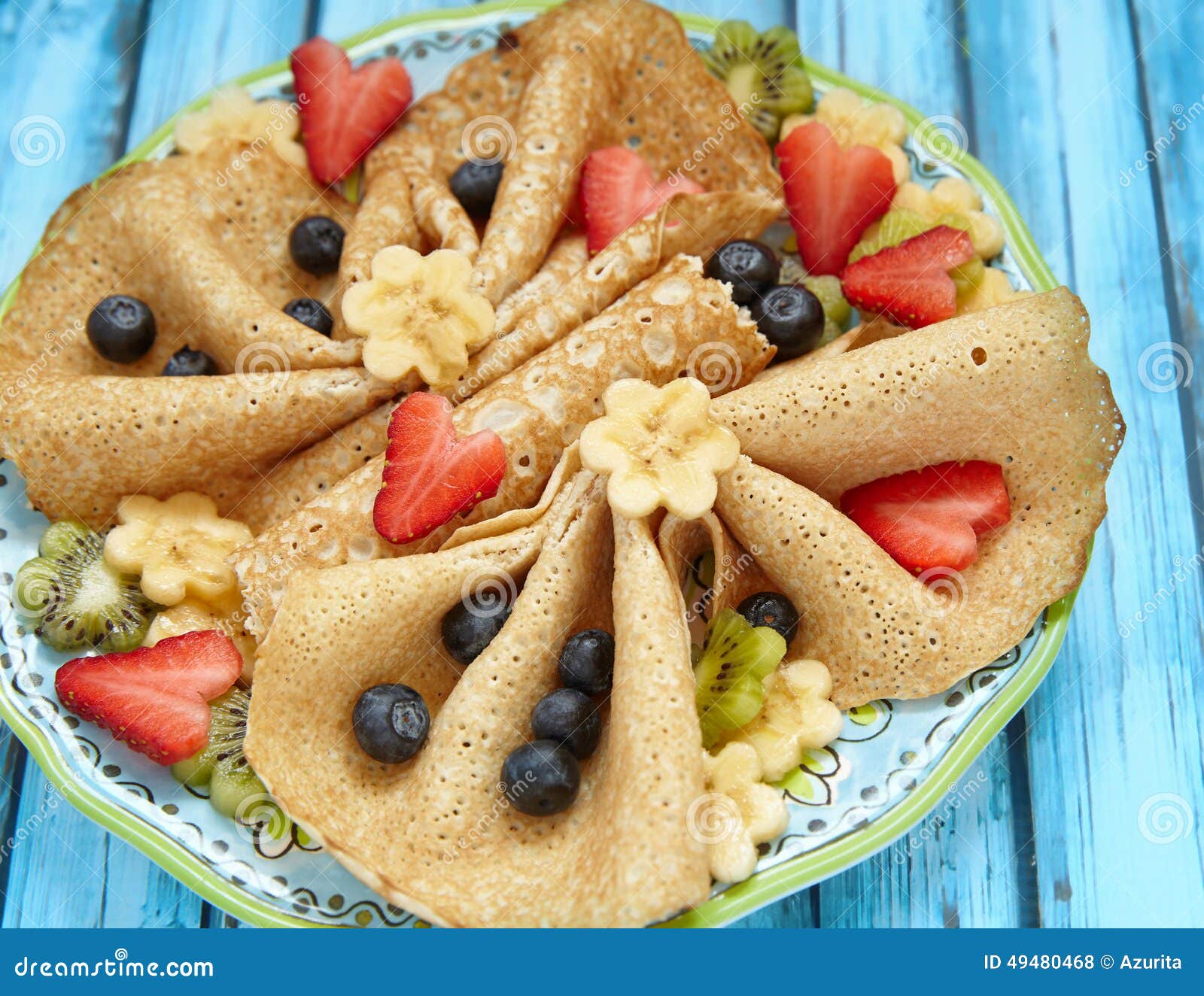 Funny Butterfly Shaped Crepes with Berries Stock Photo - Image of berry ...