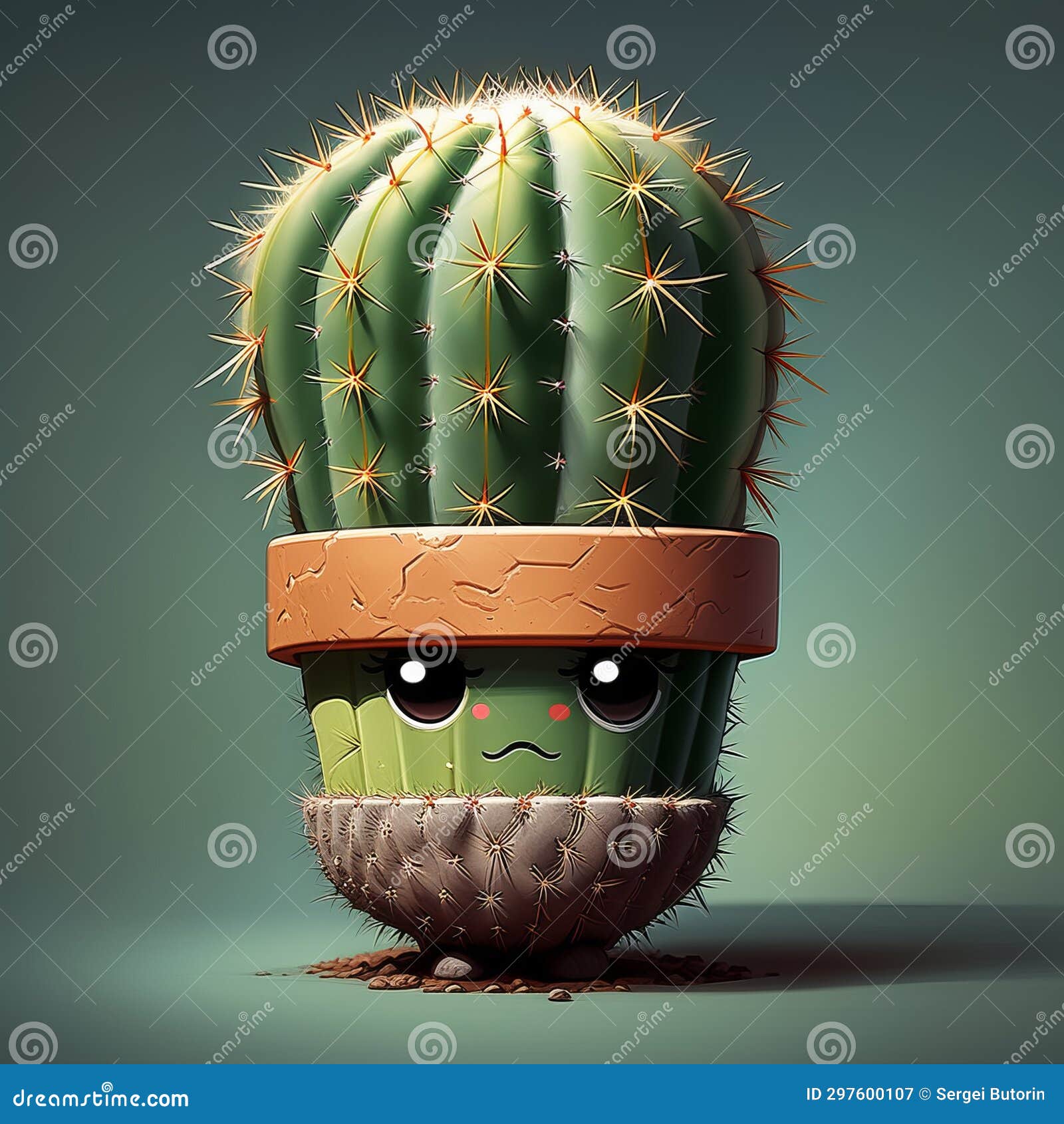 Funny Cactus Yells Hooray. Vector Illustration In Cartoon Style ...