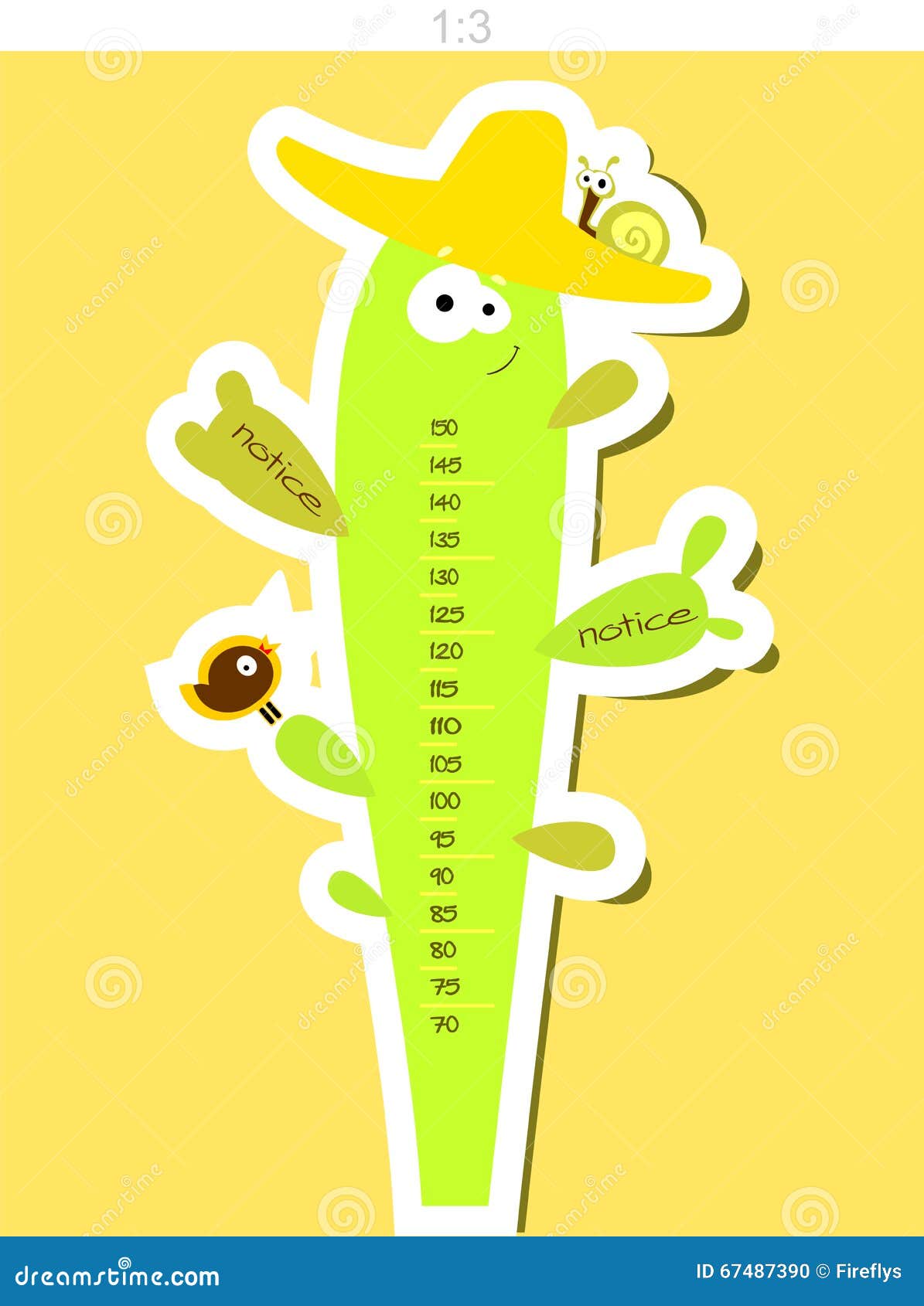 Funny Cactus. Height Measure Stock Vector - Illustration of animal ...