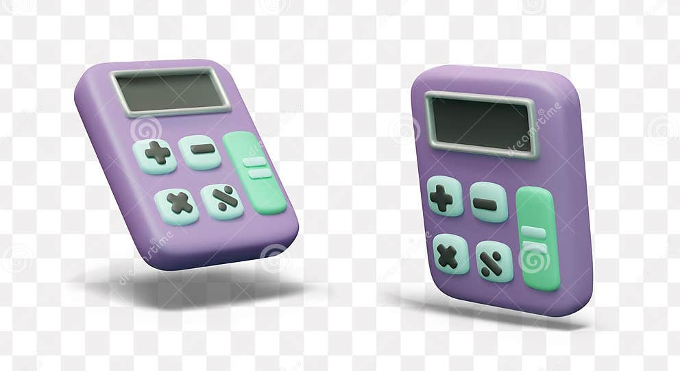 Funny Calculator with Big Buttons. Office Computer Equipment in Comic ...