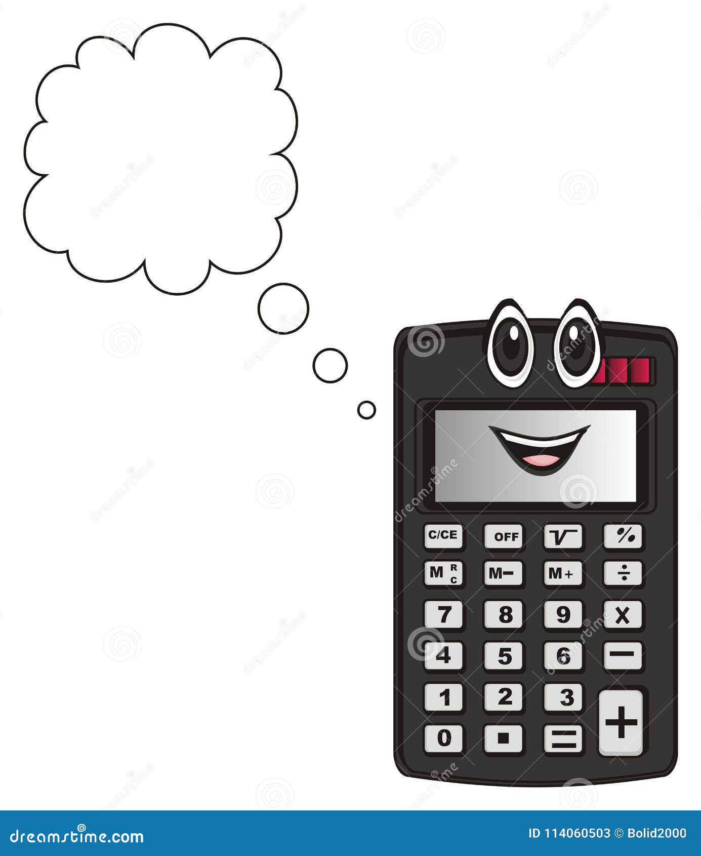 Happy calculator with sign stock illustration. Illustration of work ...