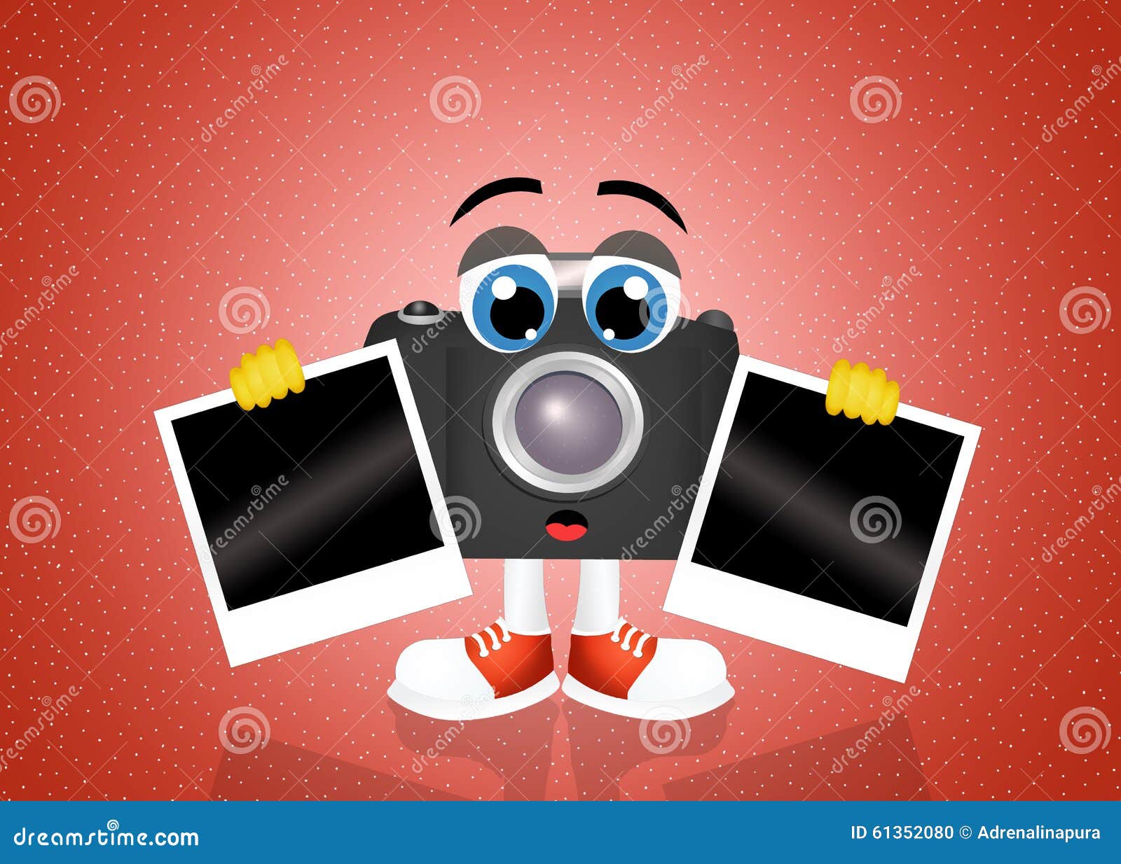 Funny camera cartoon stock illustration. Illustration of funny - 61352080