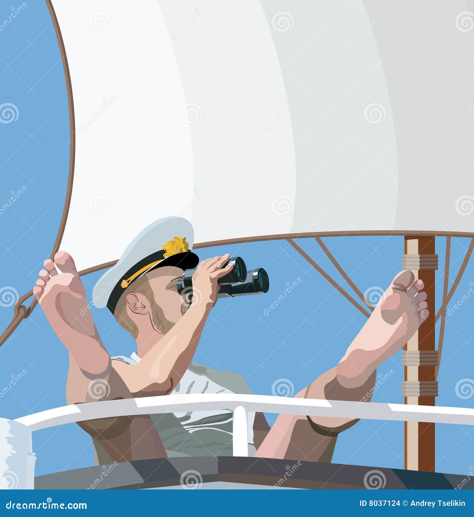 Funny captain stock vector. Illustration of marine, mast - 8037124