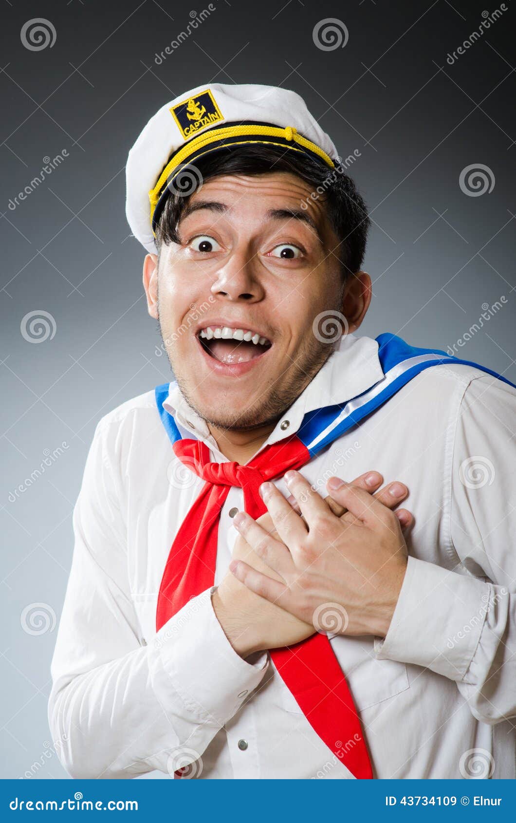 Funny captain sailor stock image. Image of model, portrait - 43734109