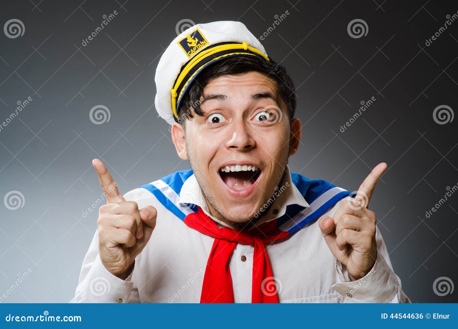 Funny captain sailor stock photo. Image of male, fingers - 44544636