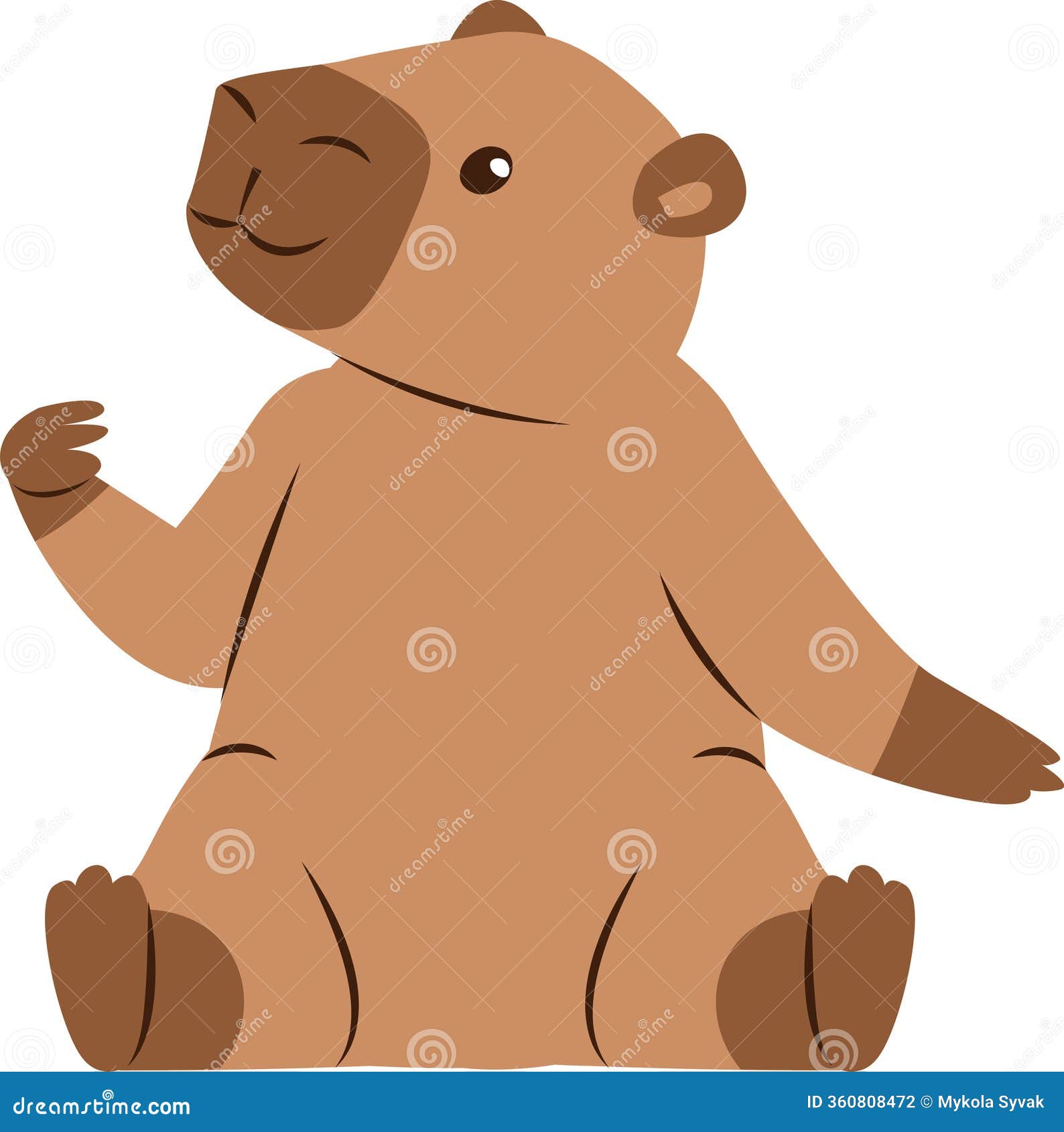 Funny Capybara Sitting stock vector. Illustration of cartoon - 360808472