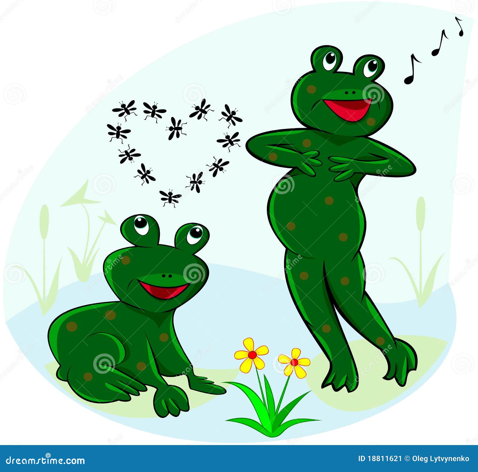 Funny and carefree frogs. stock vector. Illustration of green - 18811621