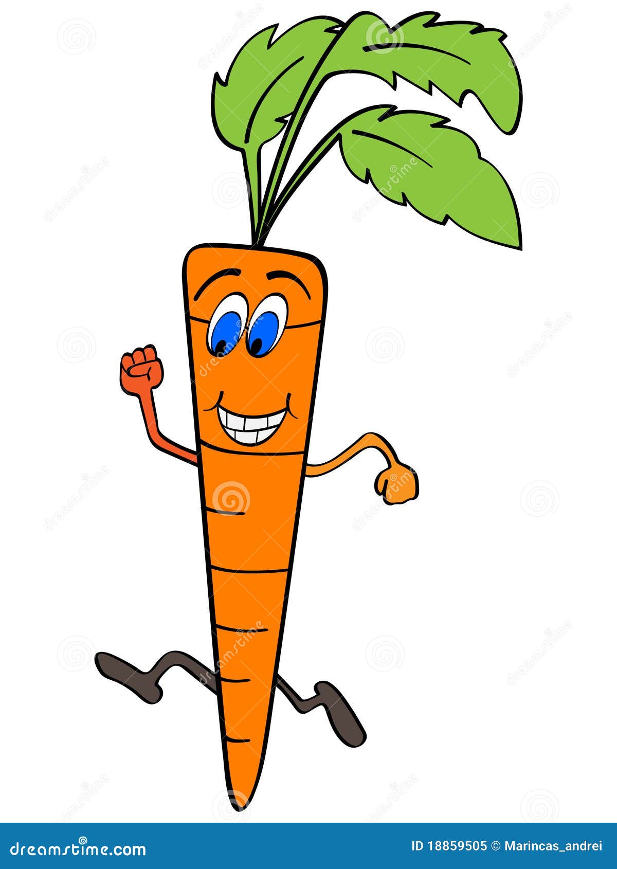 Funny carrot stock vector. Illustration of jump, gourmet - 18859505