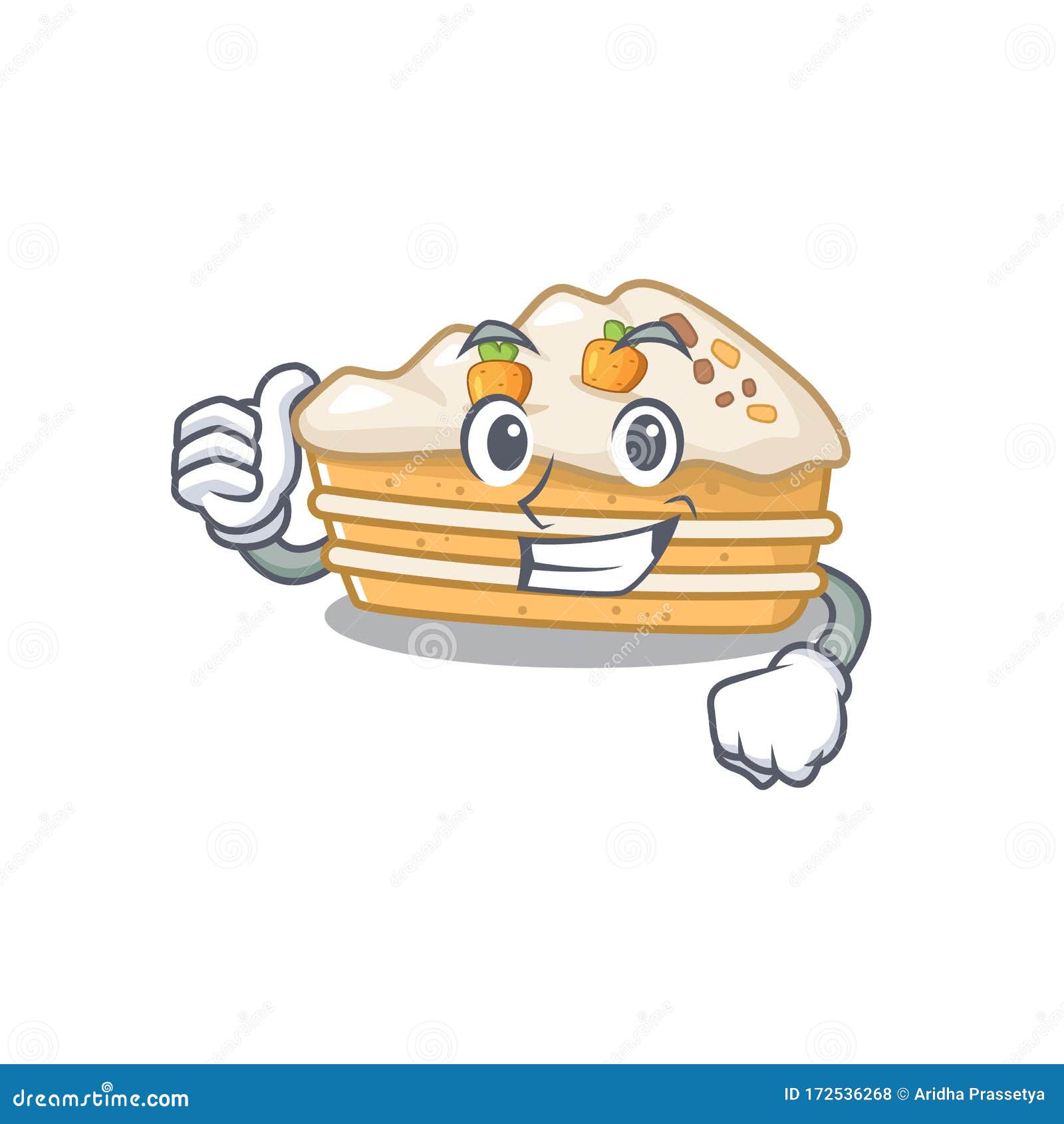 Funny Carrot Cake Making Thumbs Up Gesture Stock Vector - Illustration ...