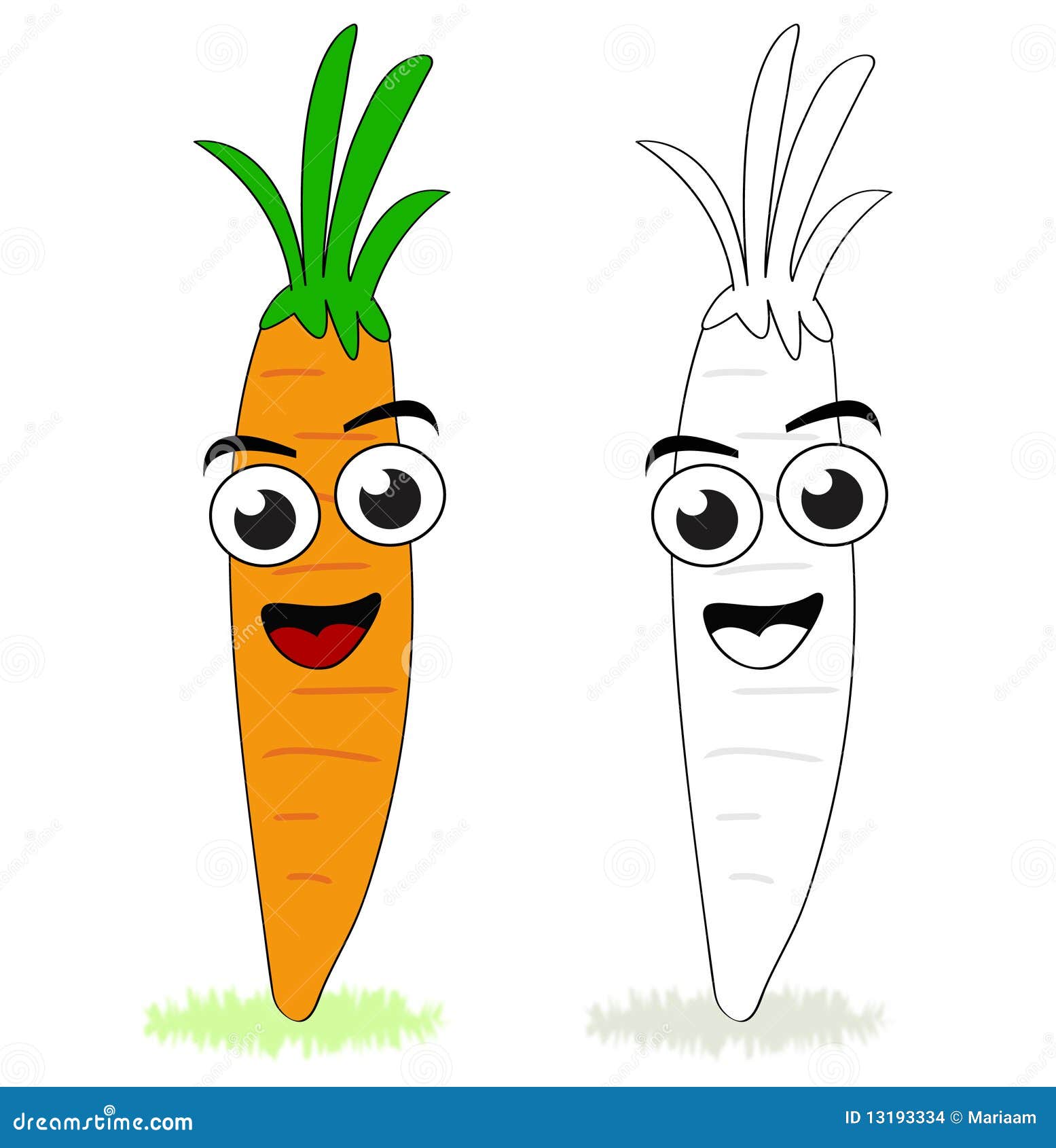 Funny carrot cartoon stock vector. Illustration of smiling - 13193334