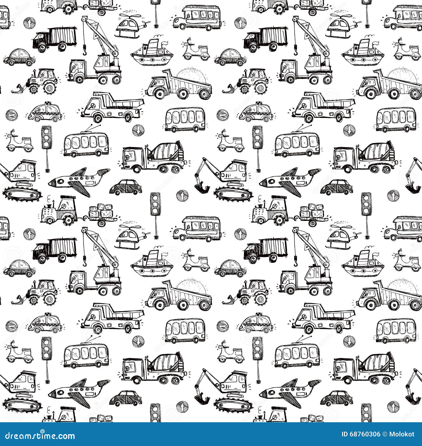 Funny Cars. Kids Seamless Pattern Texture Stock Illustration ...