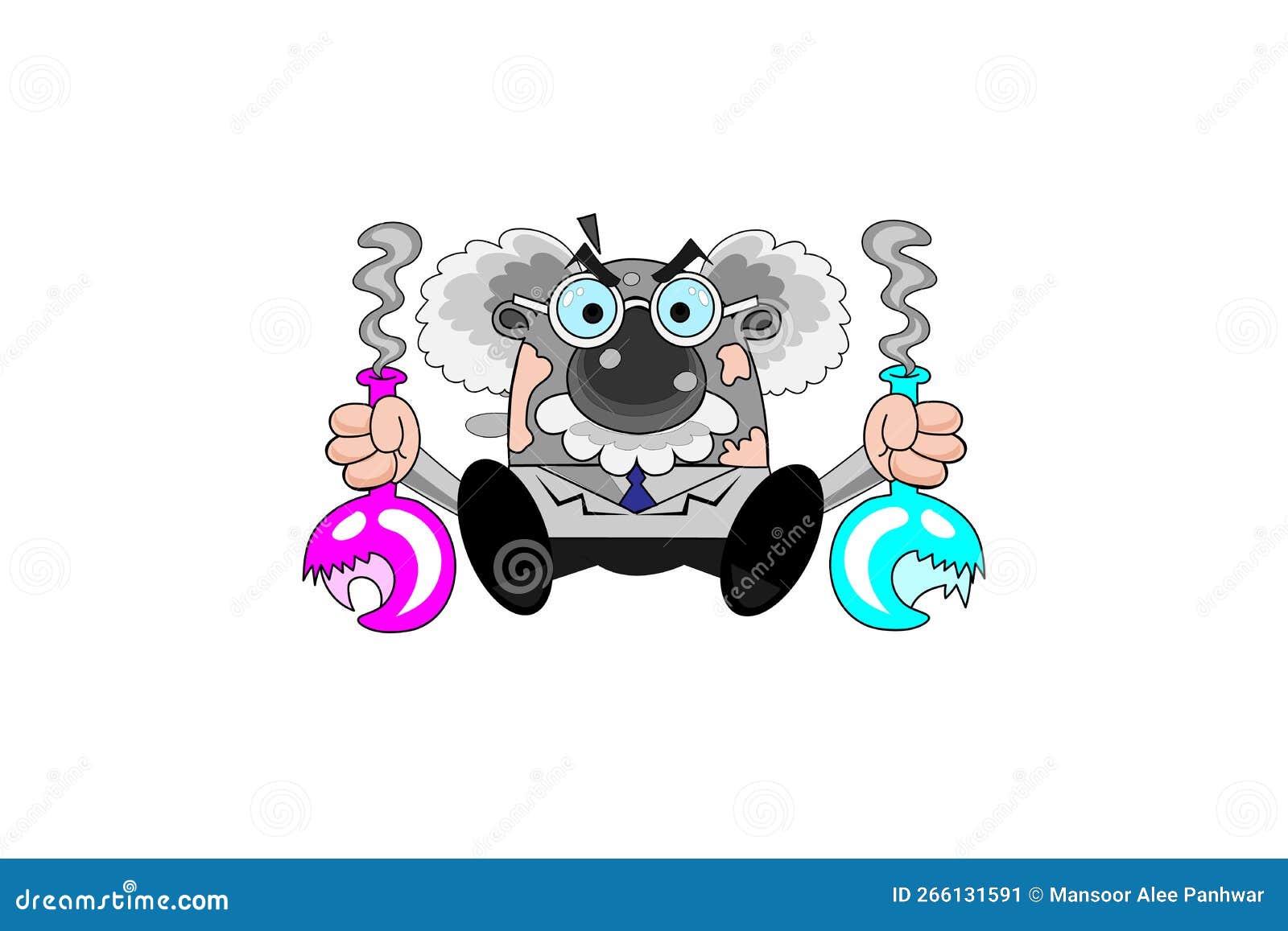 Funny Cartoon of Albert Einstein Vector Illustration Stock Vector ...