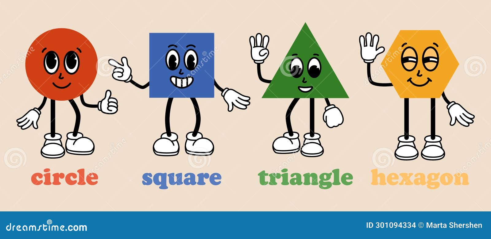 Cartoon Basic Geometric Shapes Vector Illustration | CartoonDealer.com ...