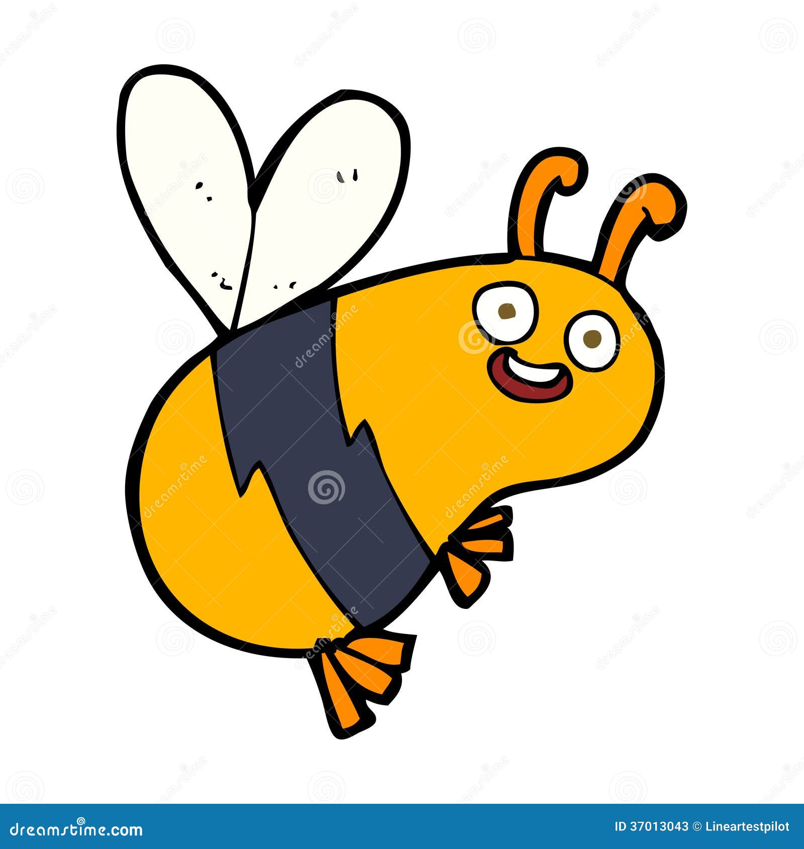 Funny cartoon bee stock vector. Illustration of simple - 37013043