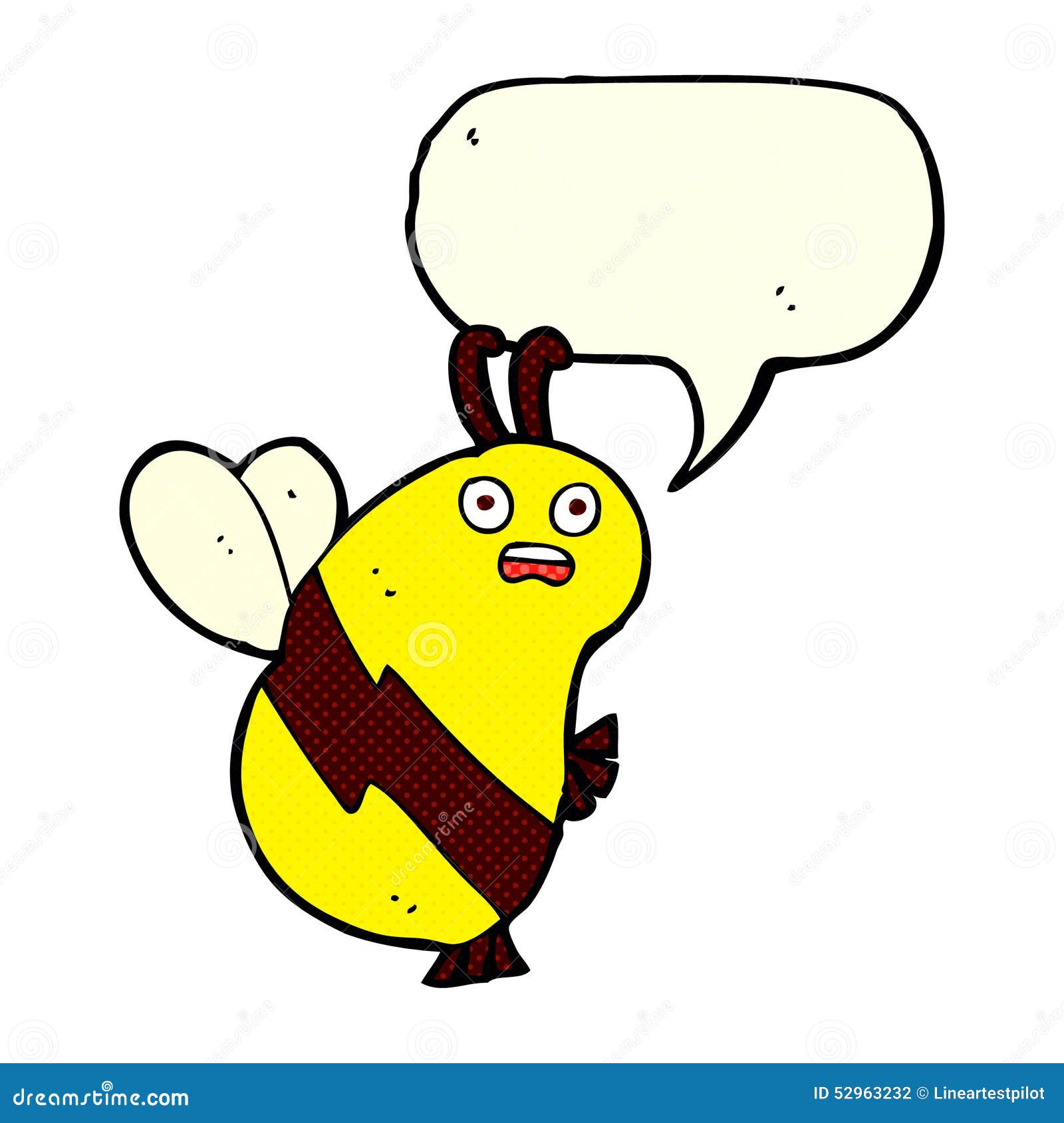 Funny Cartoon Bee with Speech Bubble Stock Illustration - Illustration ...
