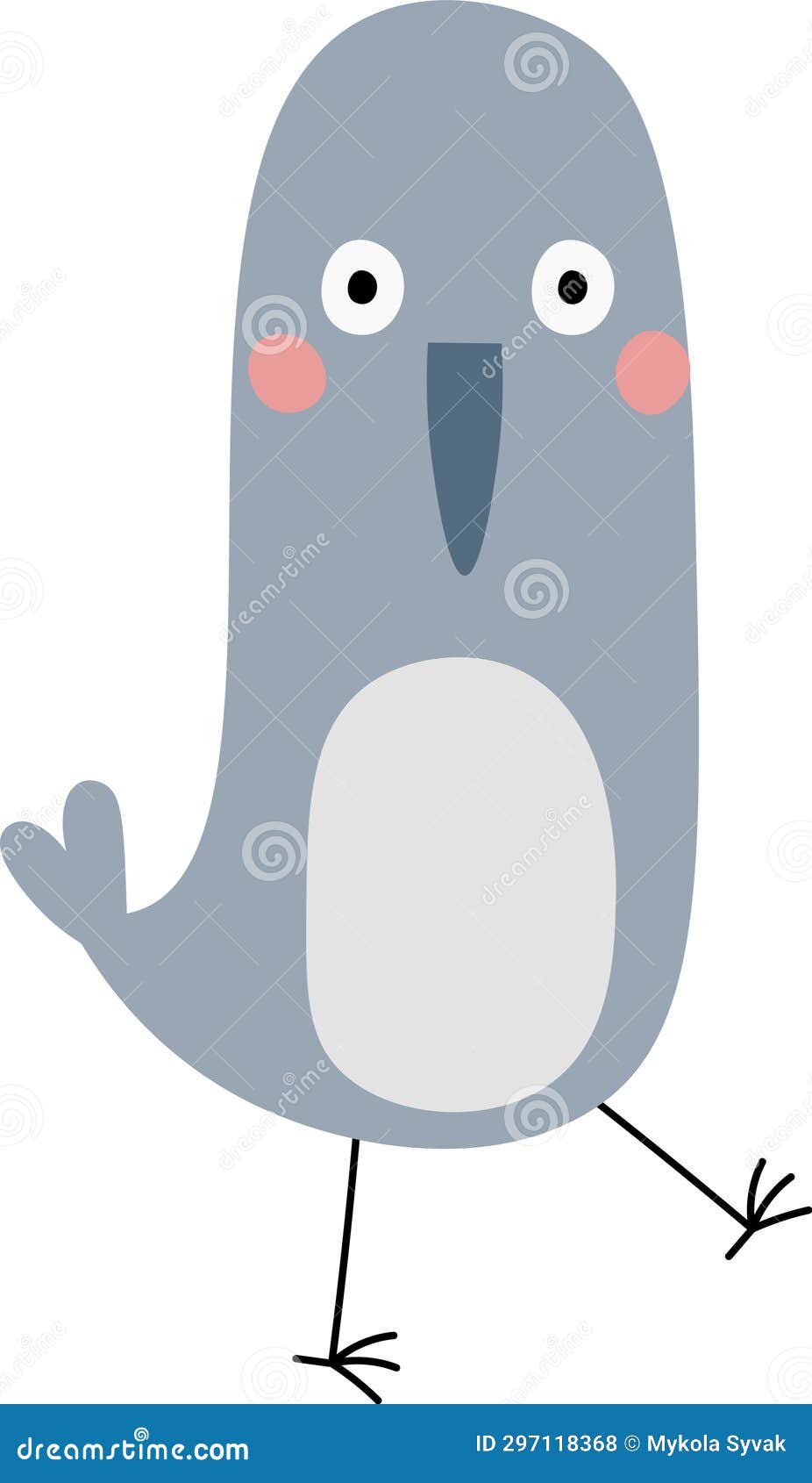 Funny Cartoon Bird stock vector. Illustration of vector - 297118368