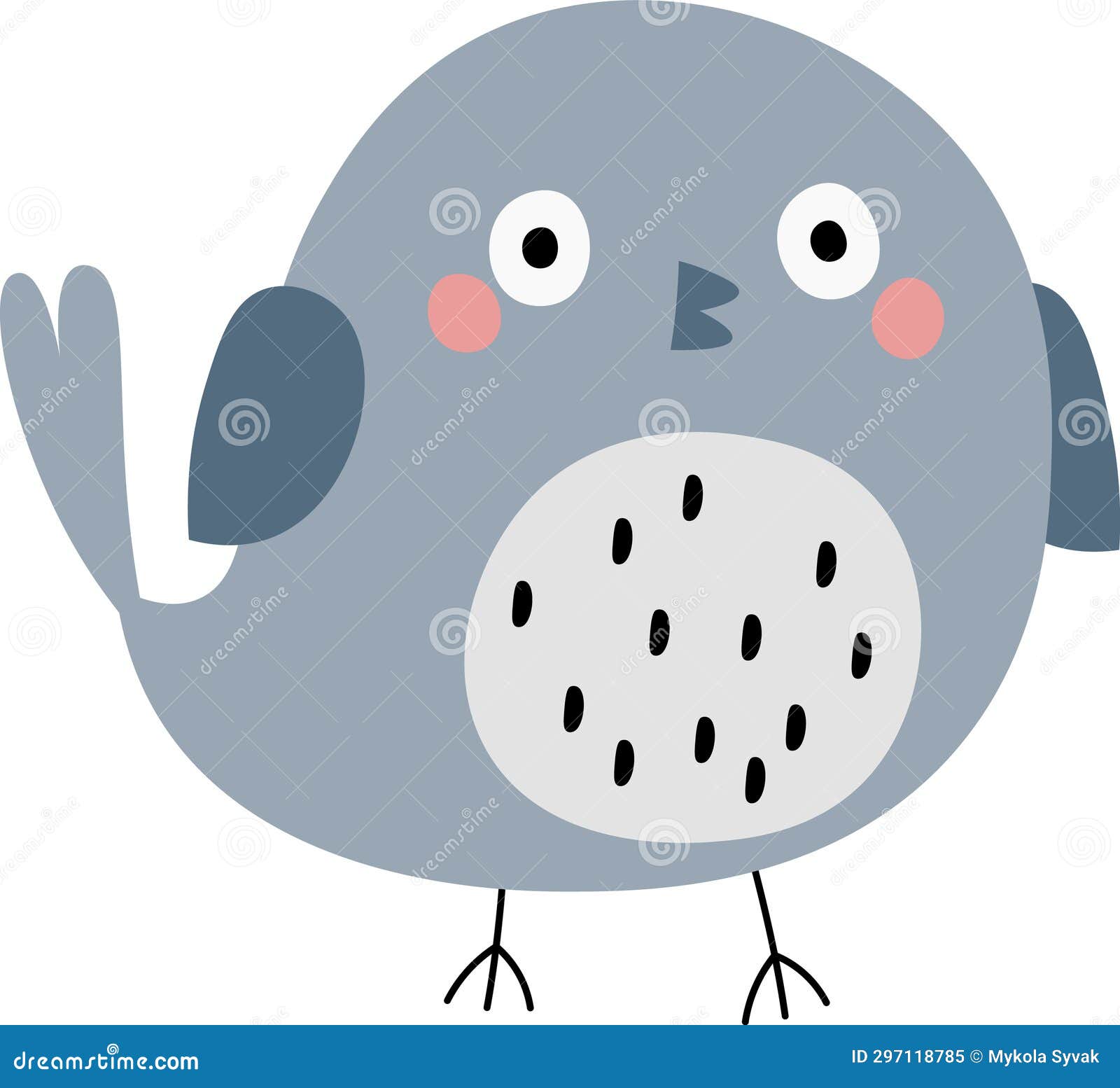 Funny Cartoon Bird stock illustration. Illustration of drawing - 297118785