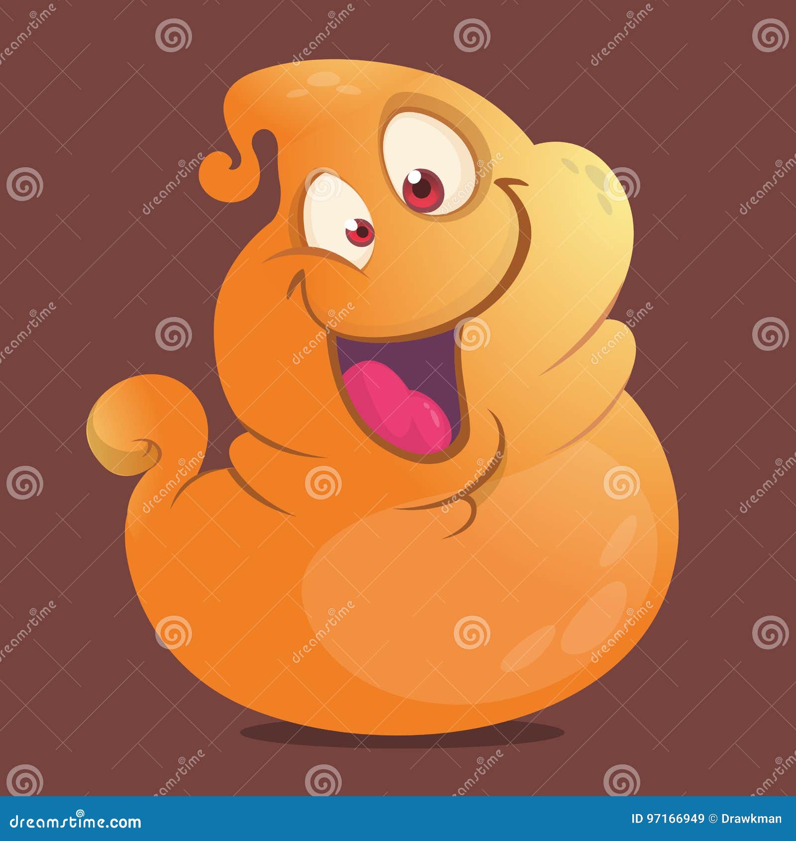 Cartoon Blob Monster. Halloween Vector Illustration Of Excited Monster ...