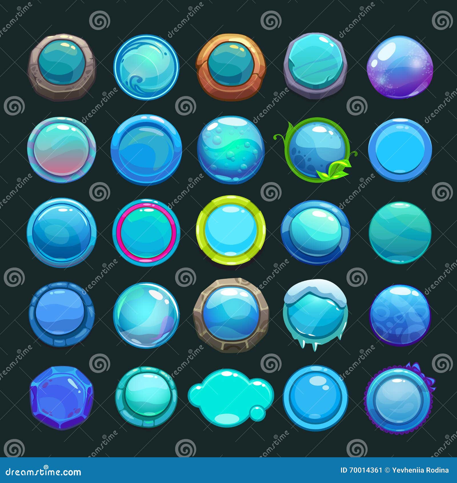 Funny cartoon blue buttons stock vector. Illustration of circle - 70014361