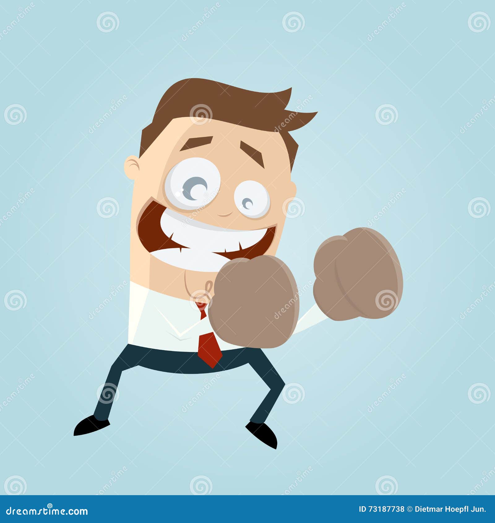 Funny cartoon boxer stock vector. Illustration of businessman - 73187738