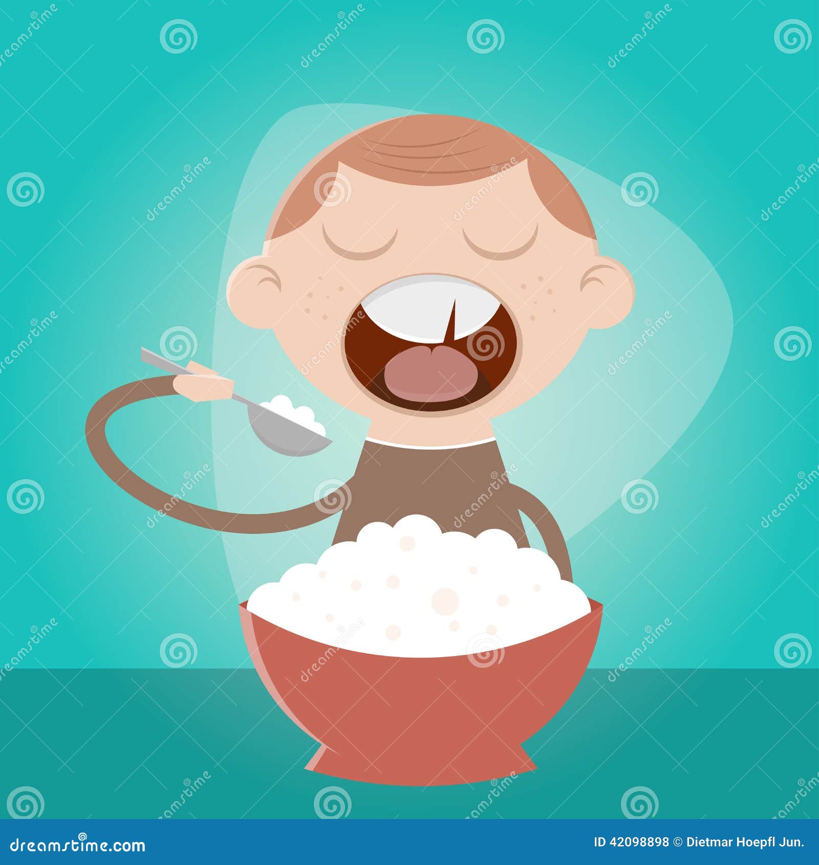 Funny Cartoon Boy Eating Pulp Stock Vector - Illustration of drawing ...