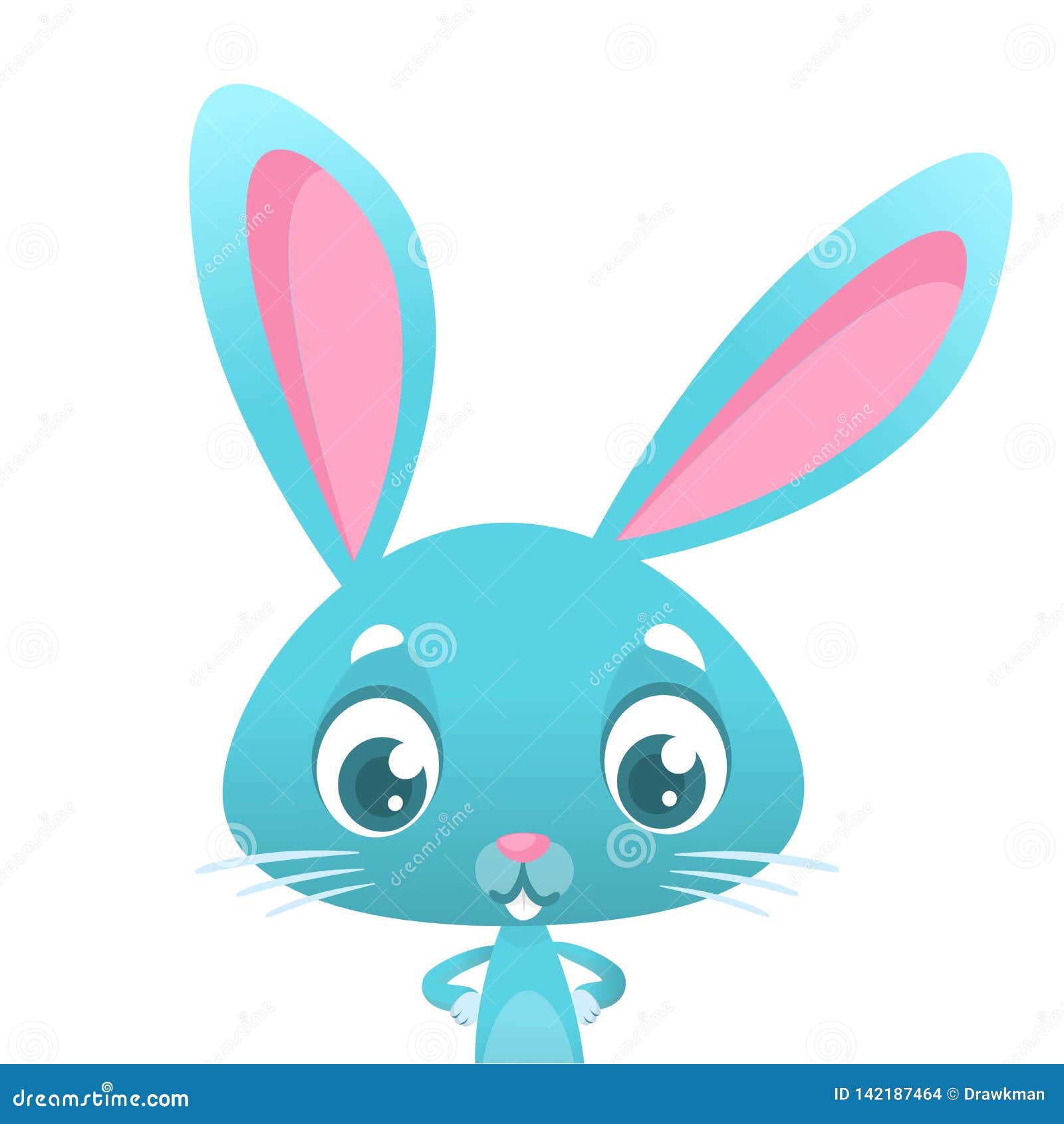 Funny Cartoon Bunny Rabbit Illustration Isolated. Stock Vector ...