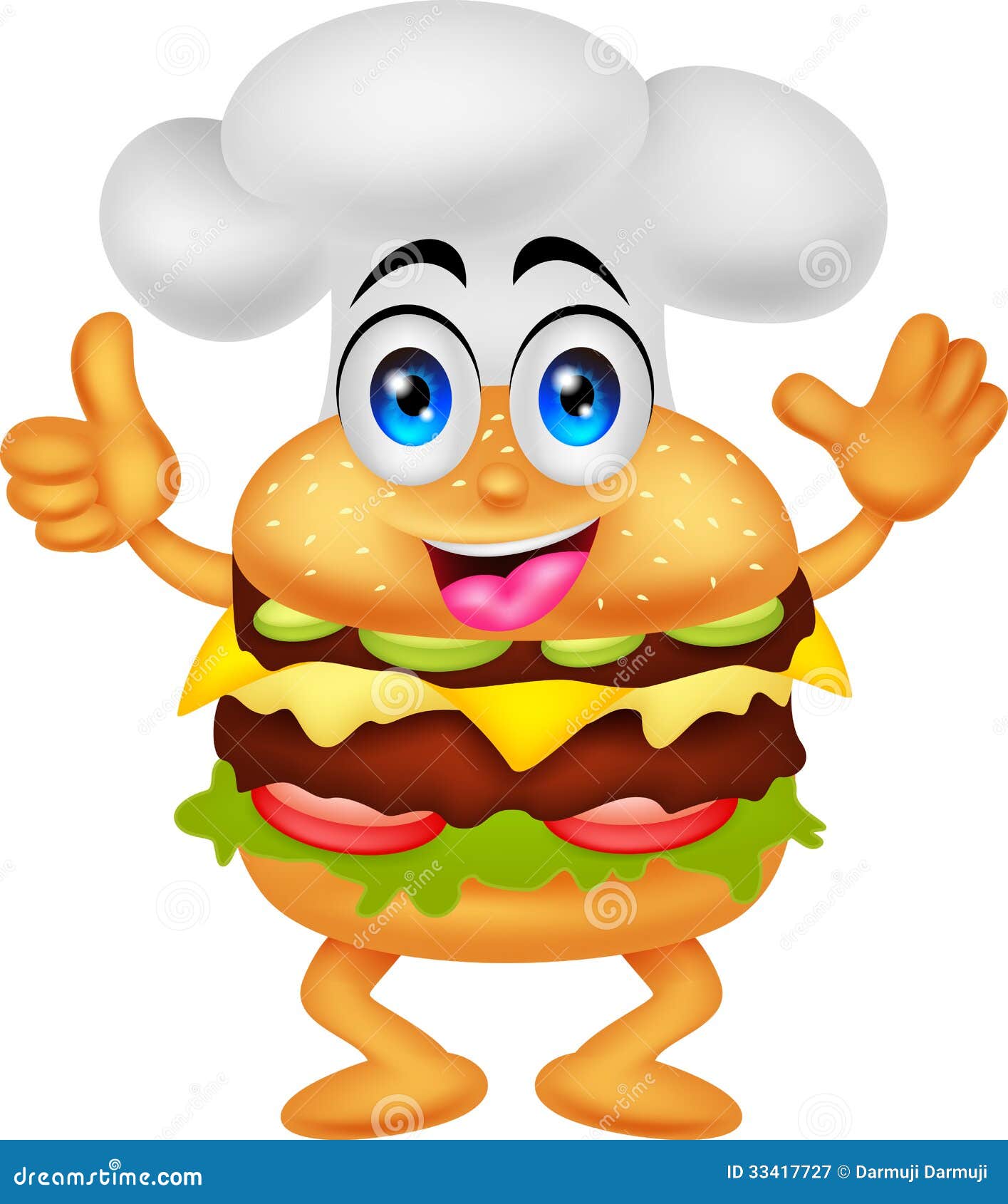 Funny Cartoon Burger Chef Character Stock Vector - Illustration of icon ...