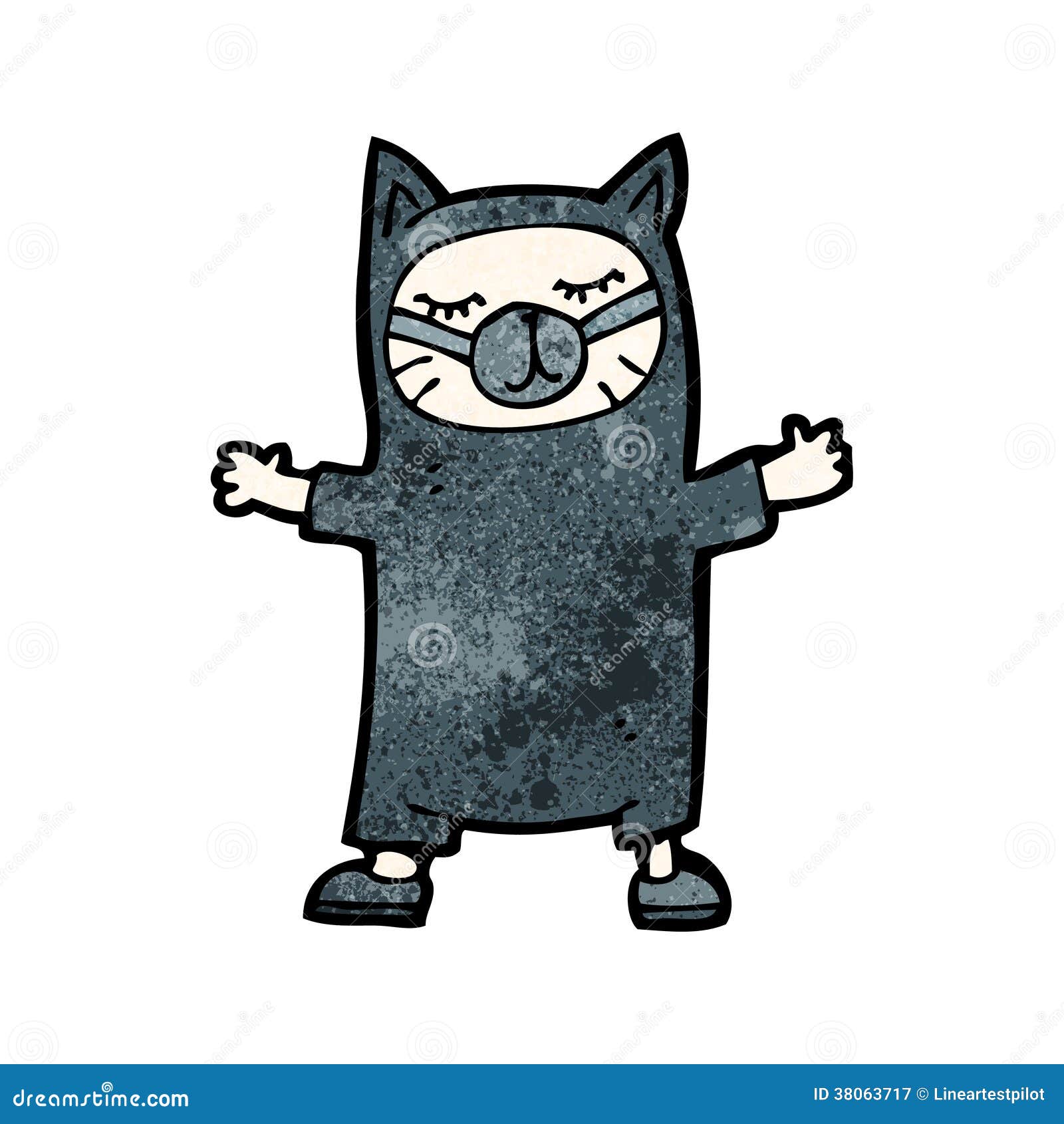 Funny cartoon cat costume stock vector. Illustration of cartoon - 38063717